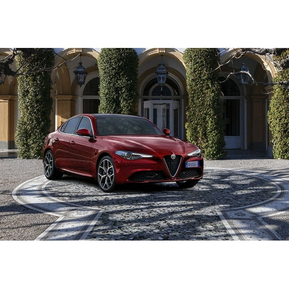 Alfa Romeo Giulia Car Red Luxury Sedan Wall Poster - 24x36 Inch ...