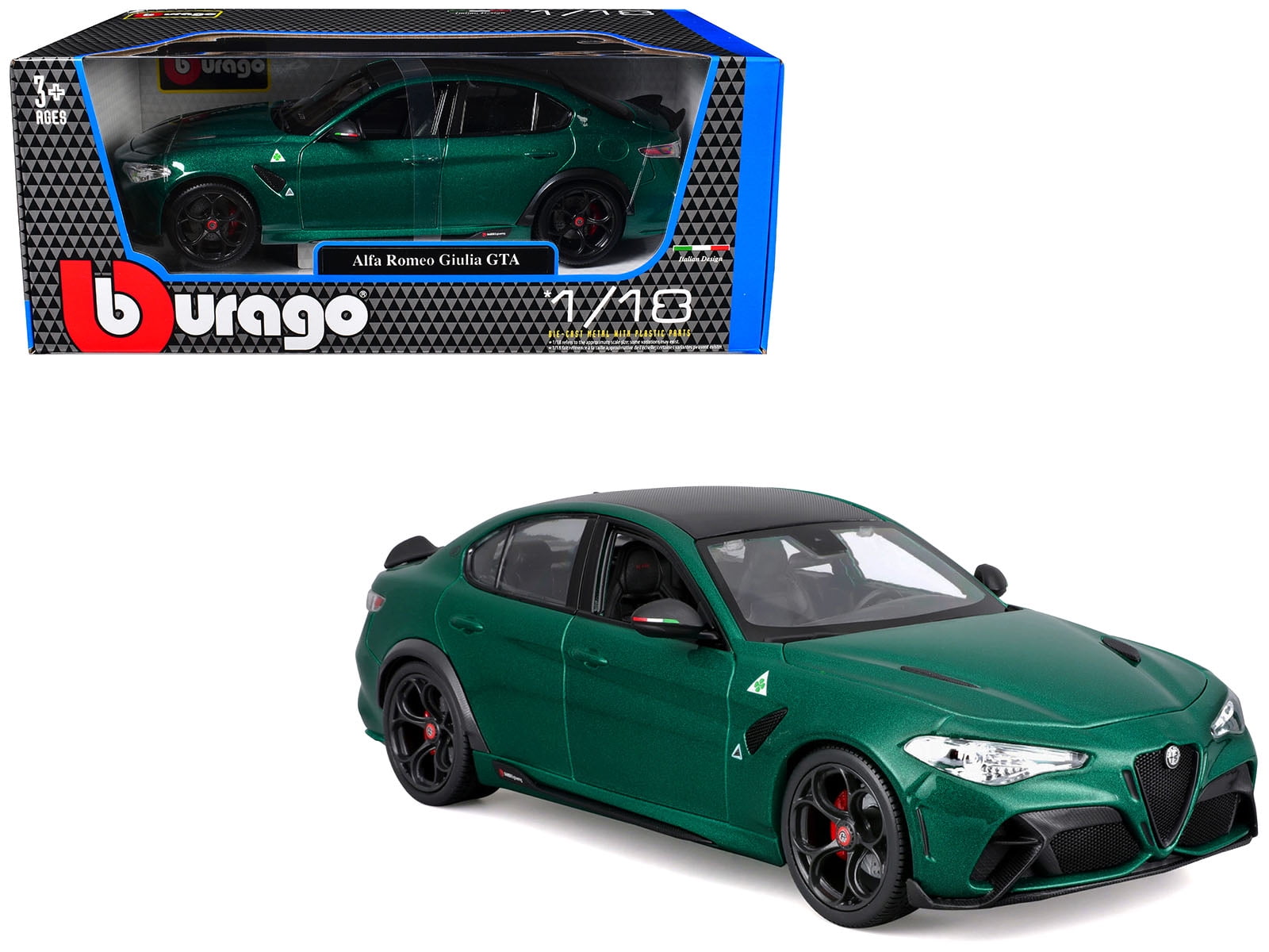 Alfa Romeo Giulia GTA Green Metallic with Carbon Top 1/18 Die Cast ...