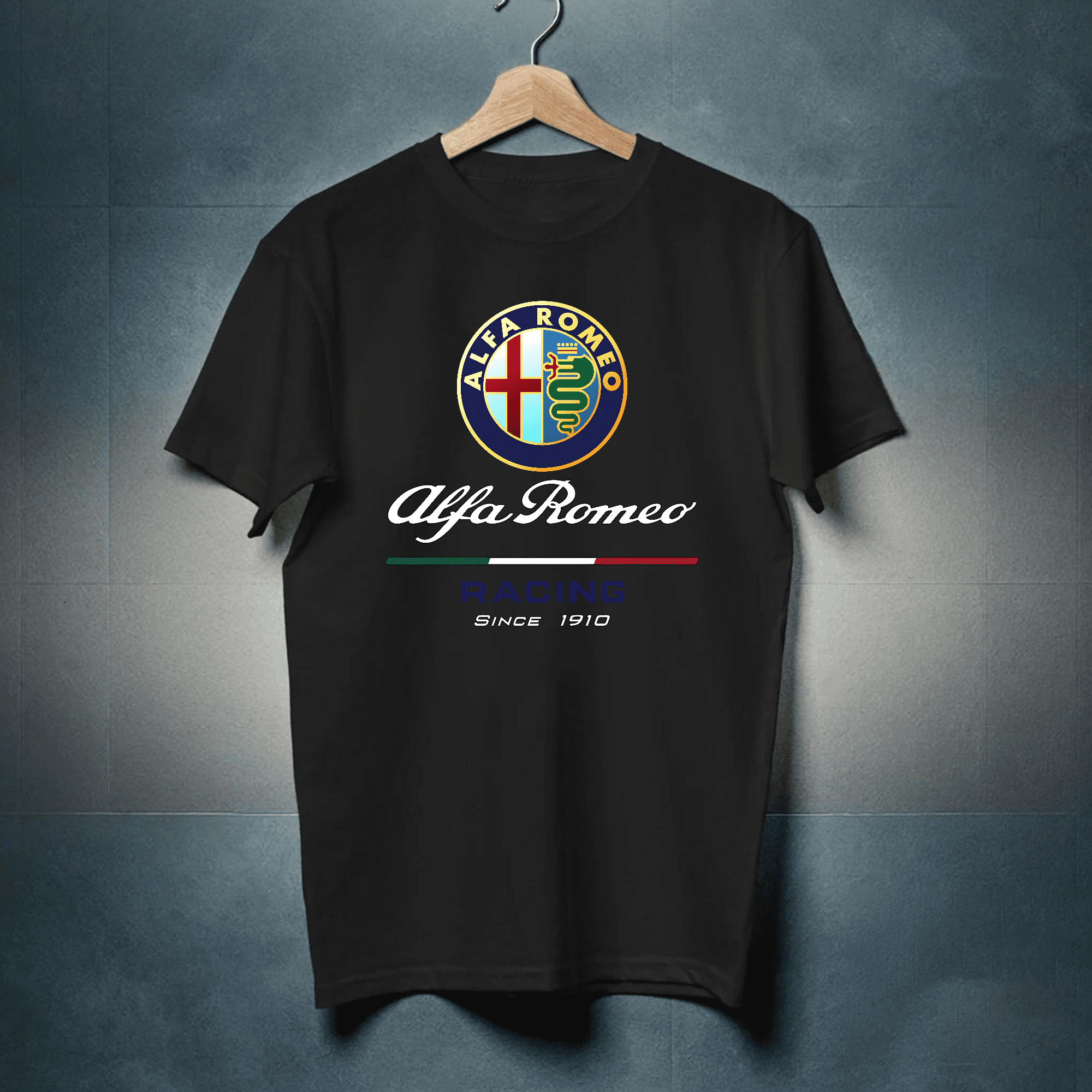Alfa Romeo Italian Racing Sport Car, Legendary Auto Brand T-Shirt ...
