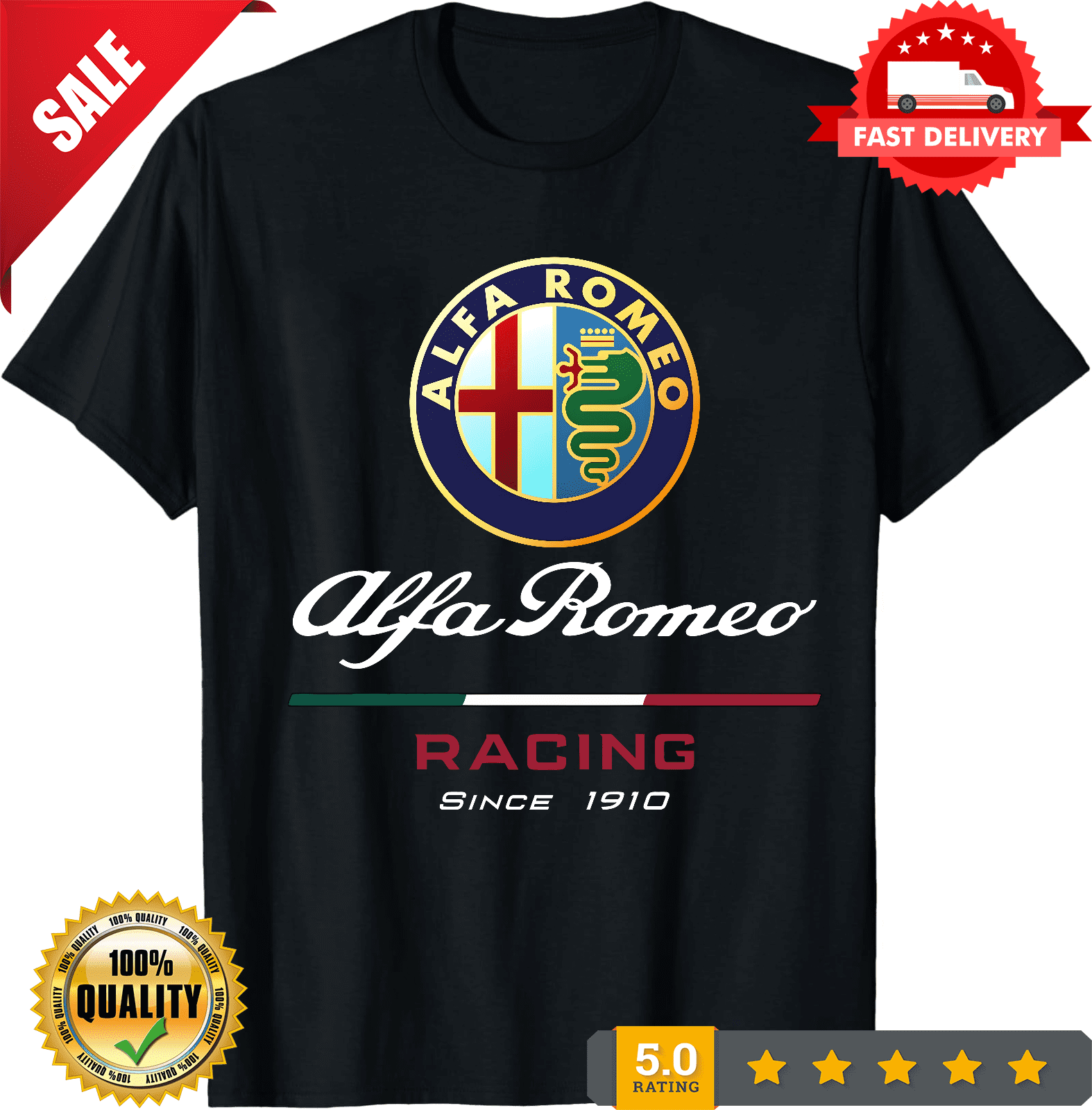 Alfa Romeo Racing Since 1910 Men's Navy T-Shirt Size S-5XL, LIMITED ...