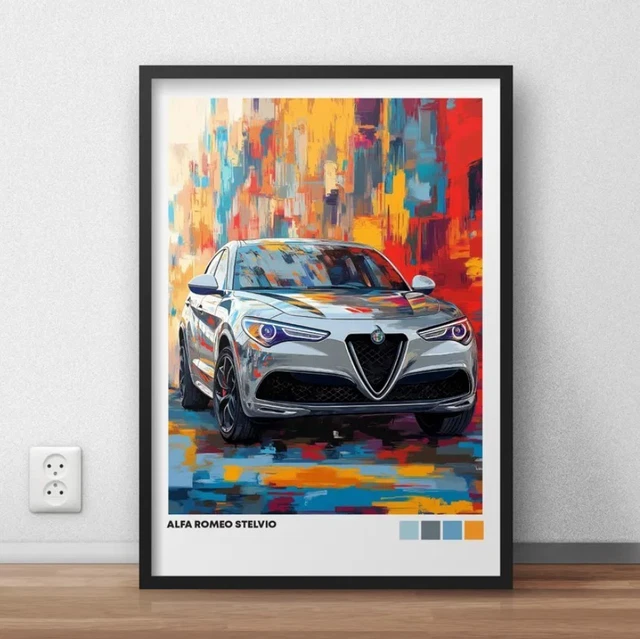 Alfa Romeo Stelvio Print - Grey - Car Poster - Cool Car Print Art Home ...