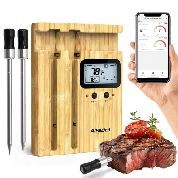 CHEF iQ Smart Meat Thermometer, Bluetooth WiFi, 5 Sensors, 3 Ultra-Thin ...