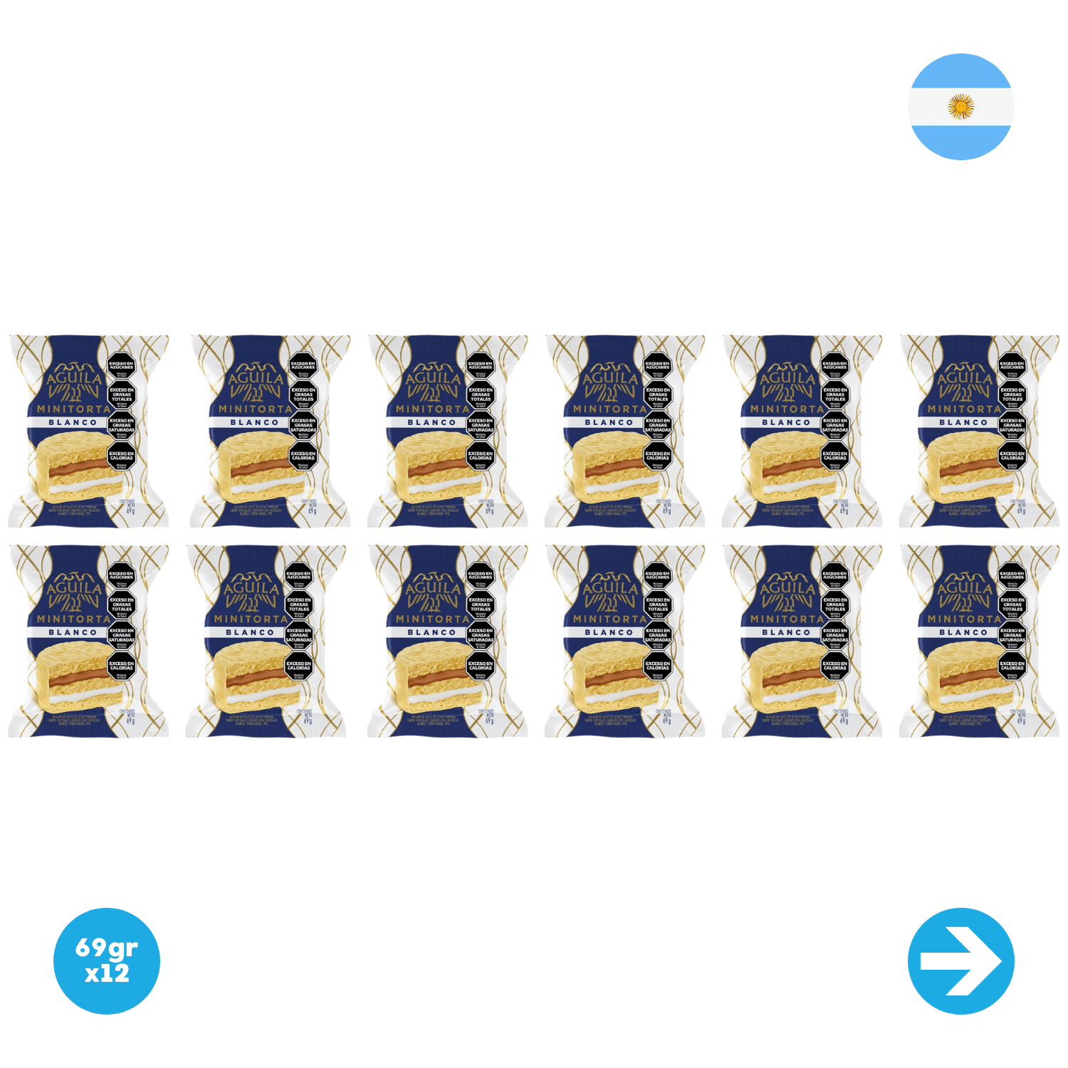 Alfajor Aguila Mini Torta Blanco X12 Units - Walmart.com