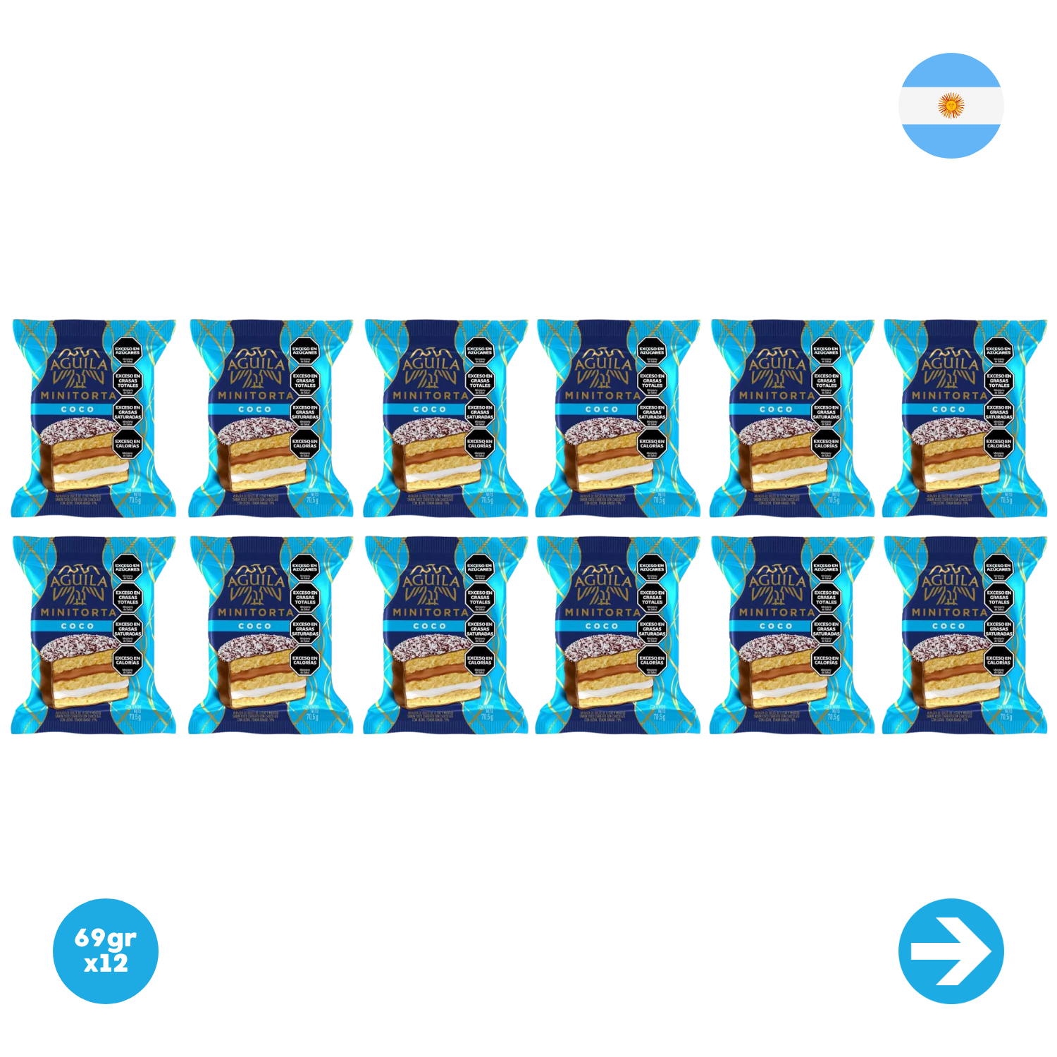 Alfajor Aguila Mini Torta Coco X12 Units - Walmart.com