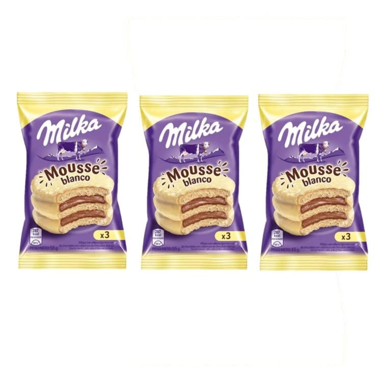 Alfajor filled with mousse covered with white chocolate triple 55g ...