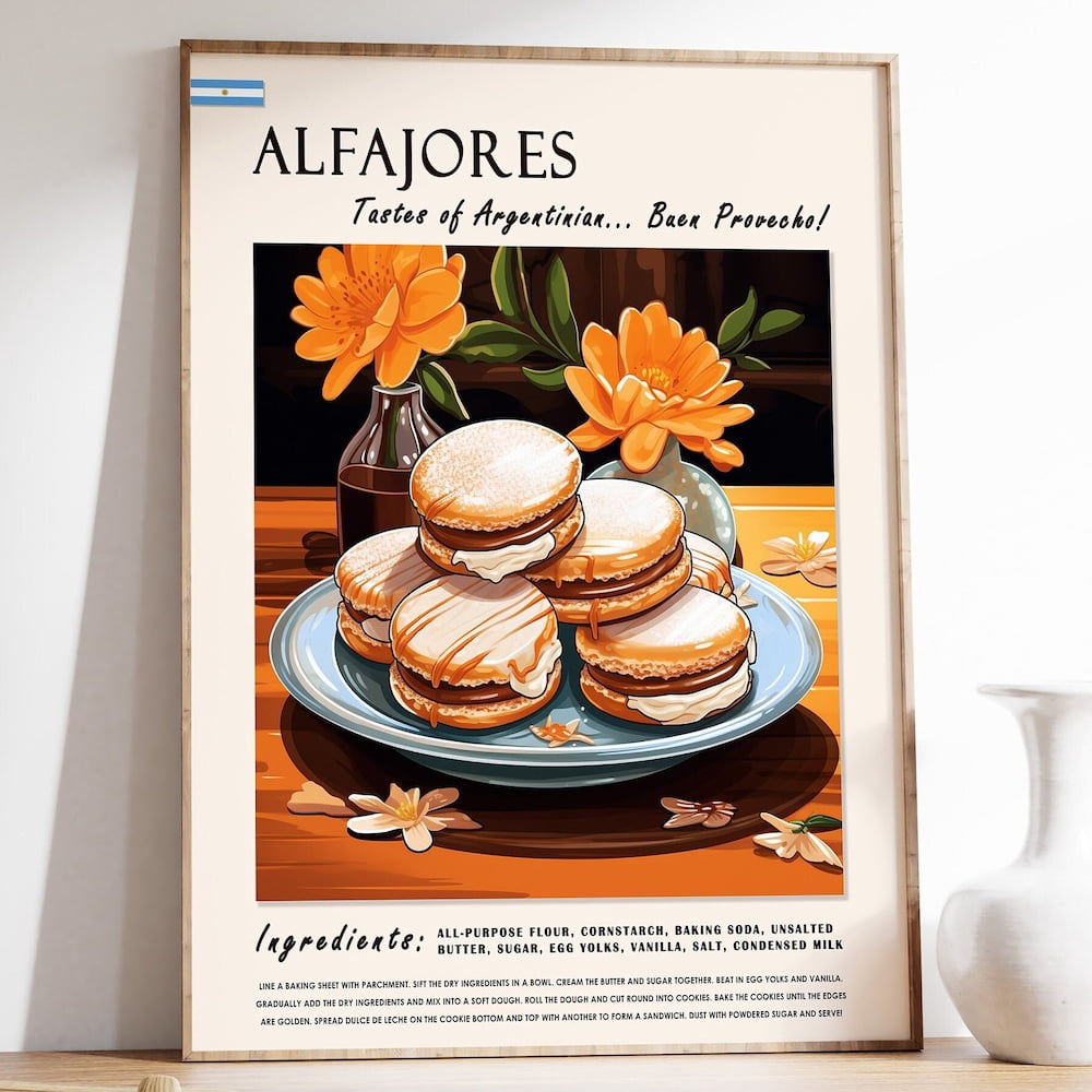 Alfajores Argentina Dessert Retro Kitchen Poster UNFRAMED PAPER POSTER ...