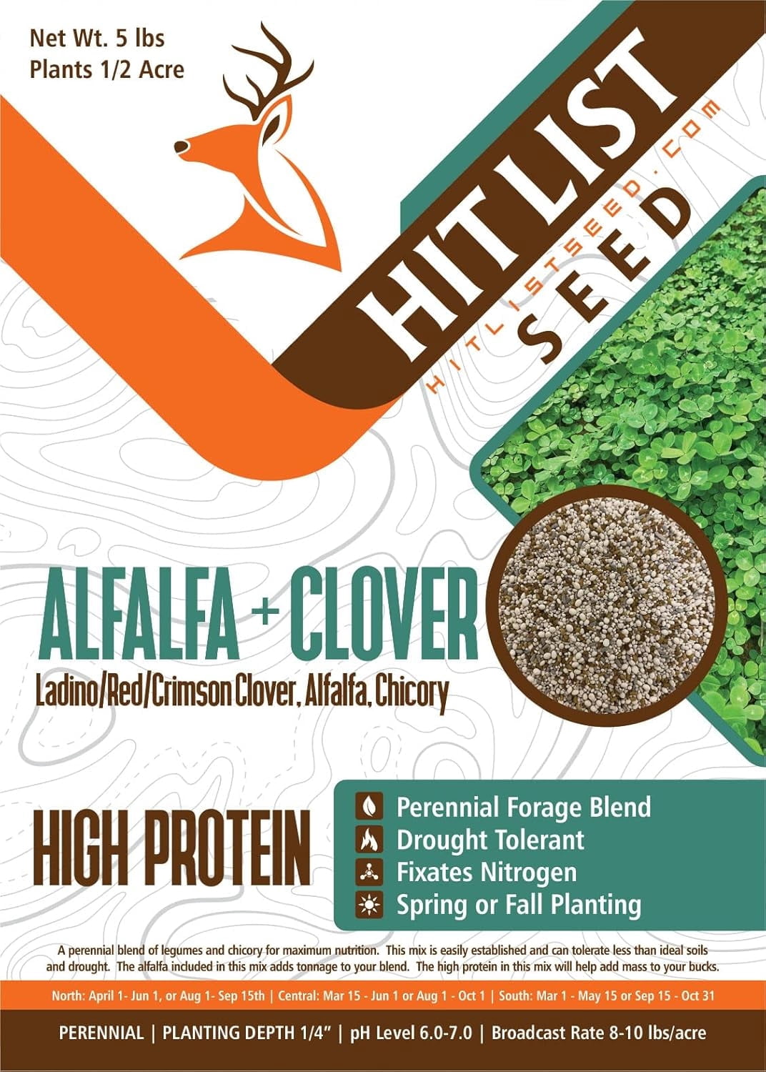 Alfalfa + Clover Food Plot Seeds for Deer [Perennial] - Food Plot Seed ...