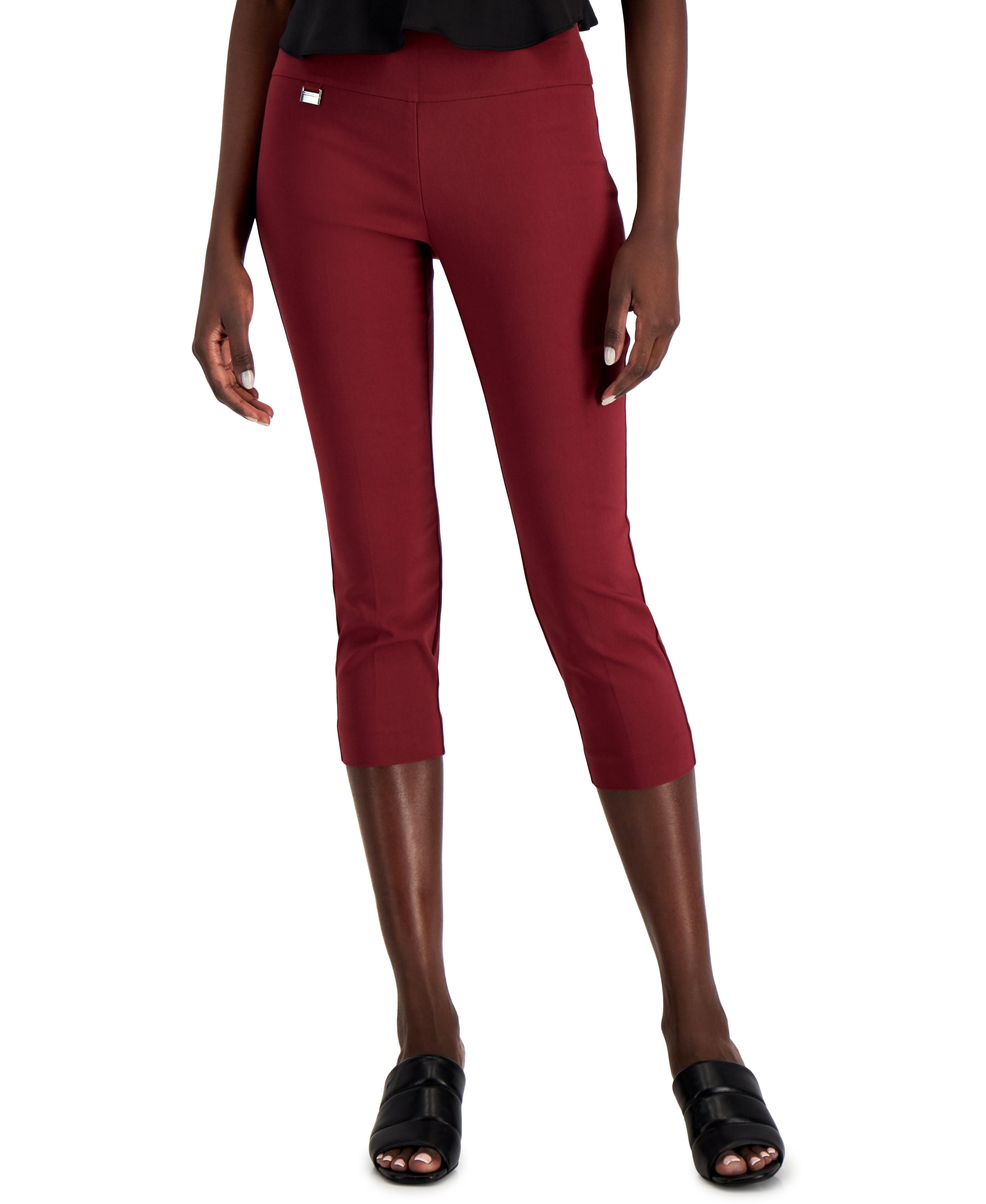 Alfani Essential Capri Pull On With Tummy Control Sizes Crimson 2 ...