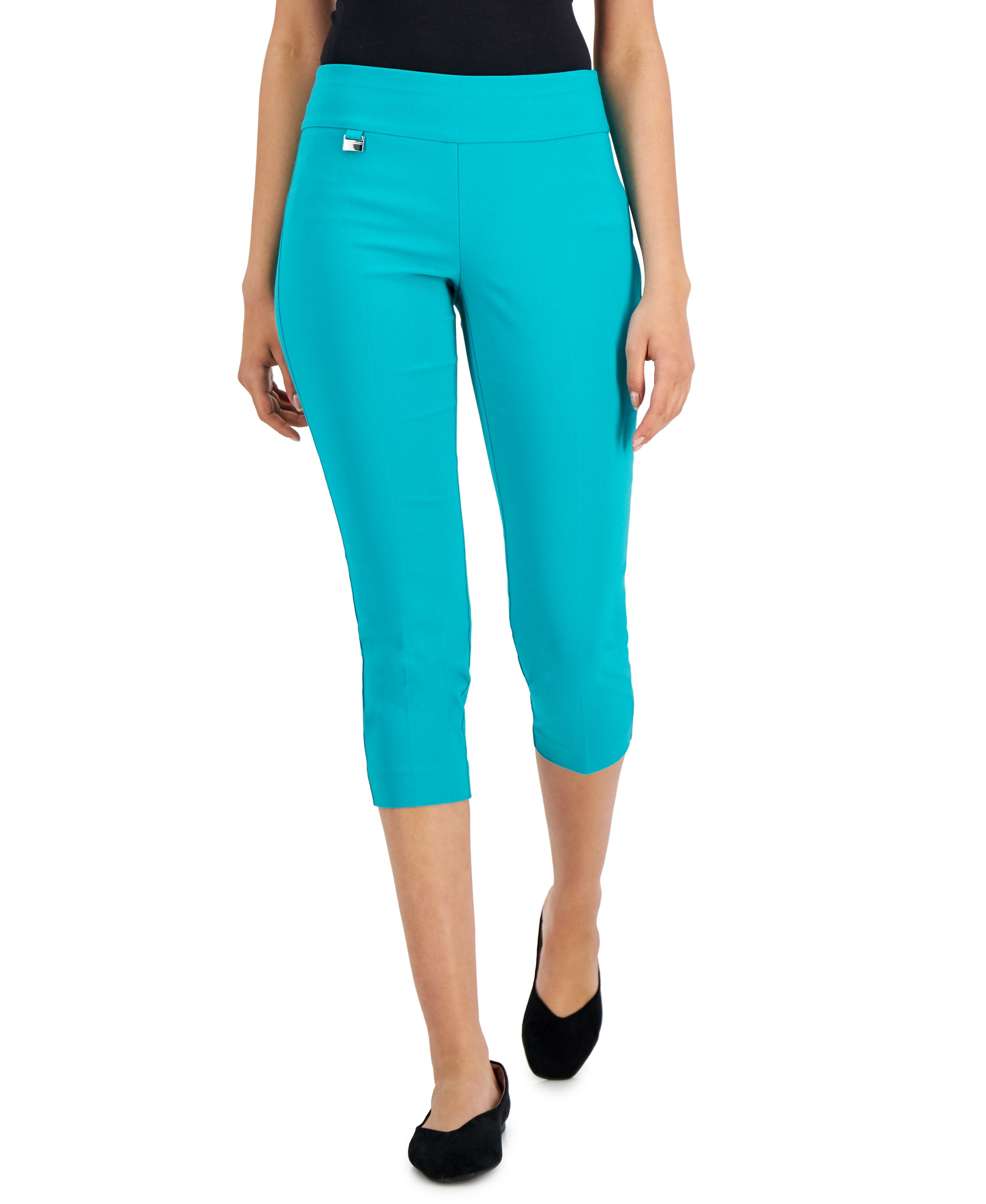 Alfani Essential Capri Pull On With Tummy Control Sizes Teal Oasis 16P ...