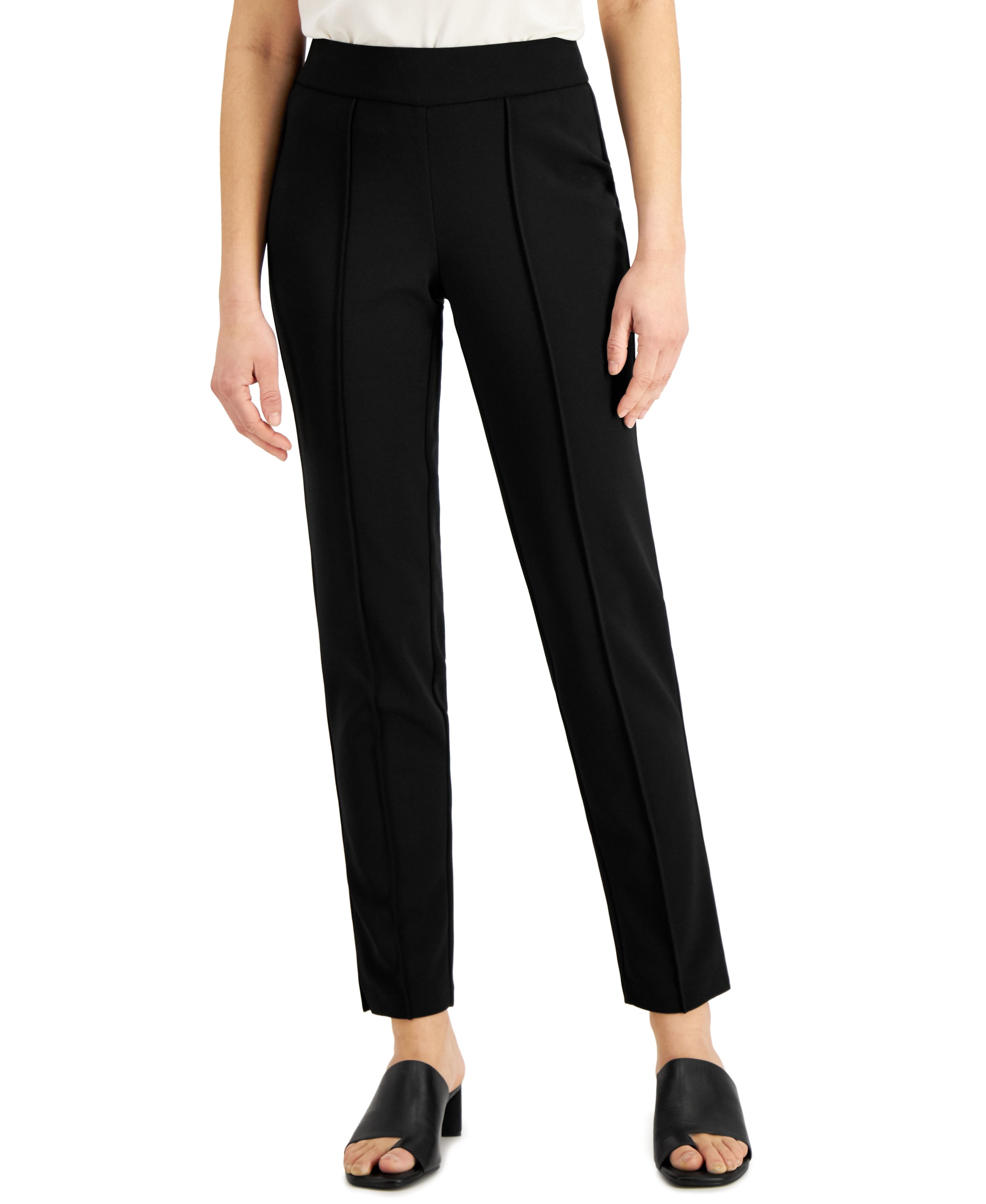 Alfani Front Seam Tapered Pants Deep Black L - Walmart.com