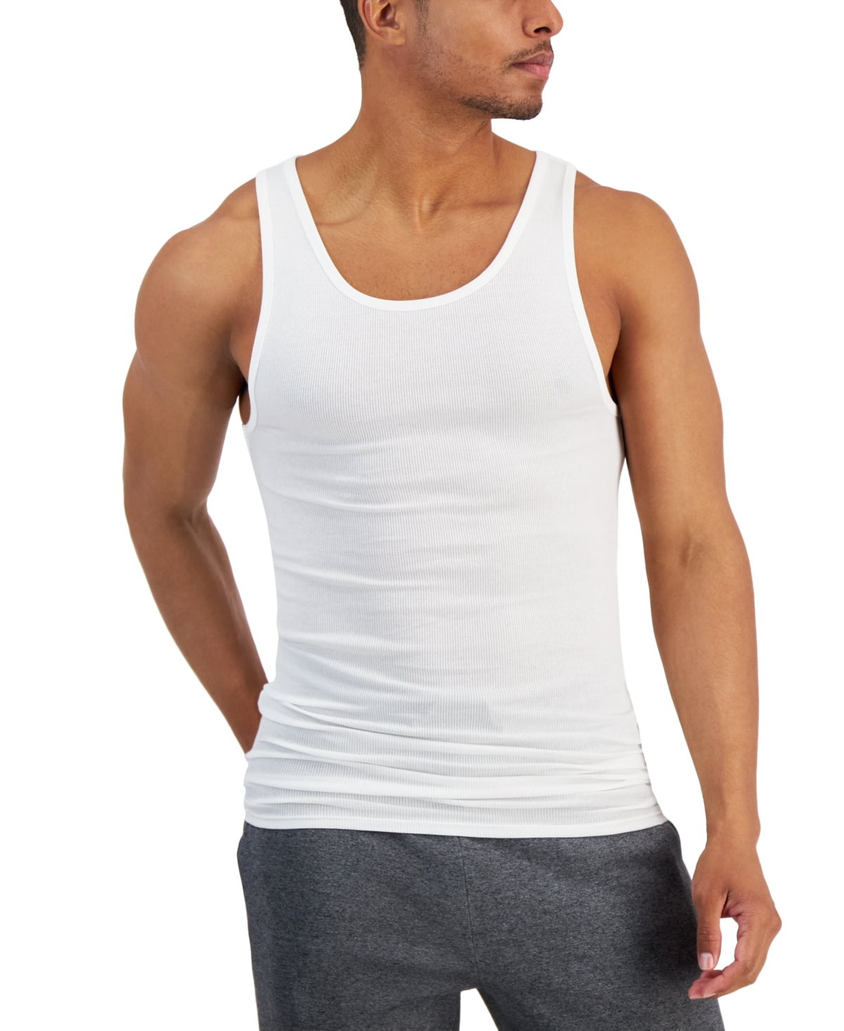 Alfani Men's 4-Pk. Regular-Fit Solid Tanks, Created for Macy's ...