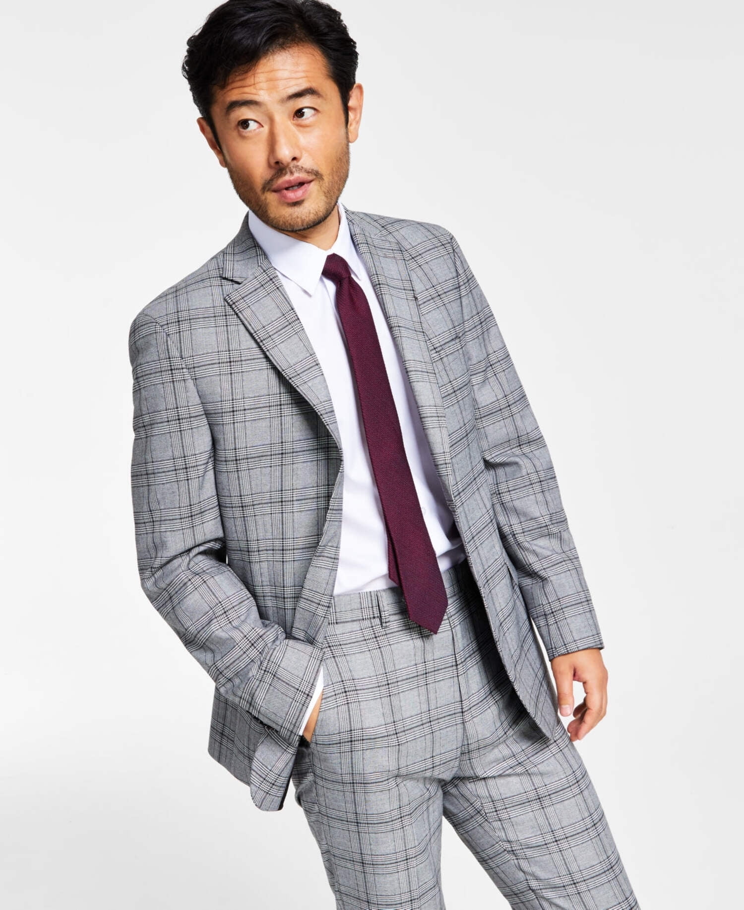 Alfani Men's Slim Fit Pattern Suit Jacket Gray - Walmart.com