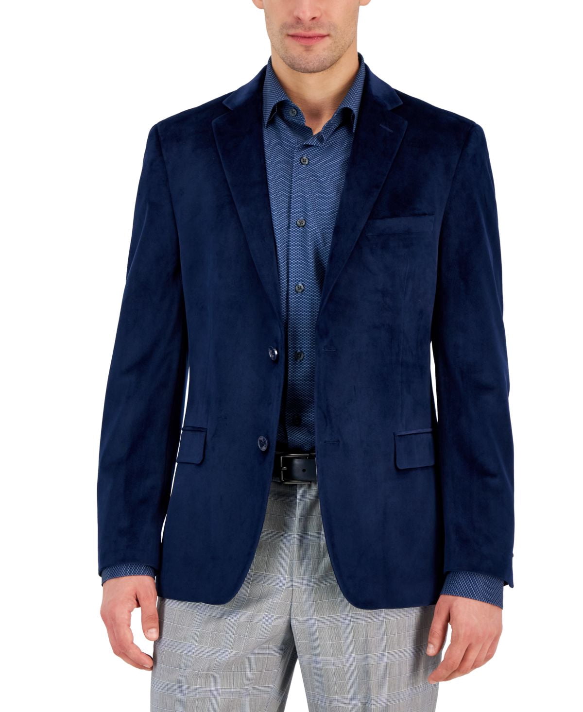 Alfani Men’s Slim-Fit Solid Velvet Sport Coats, Navy, 38R - Walmart.com