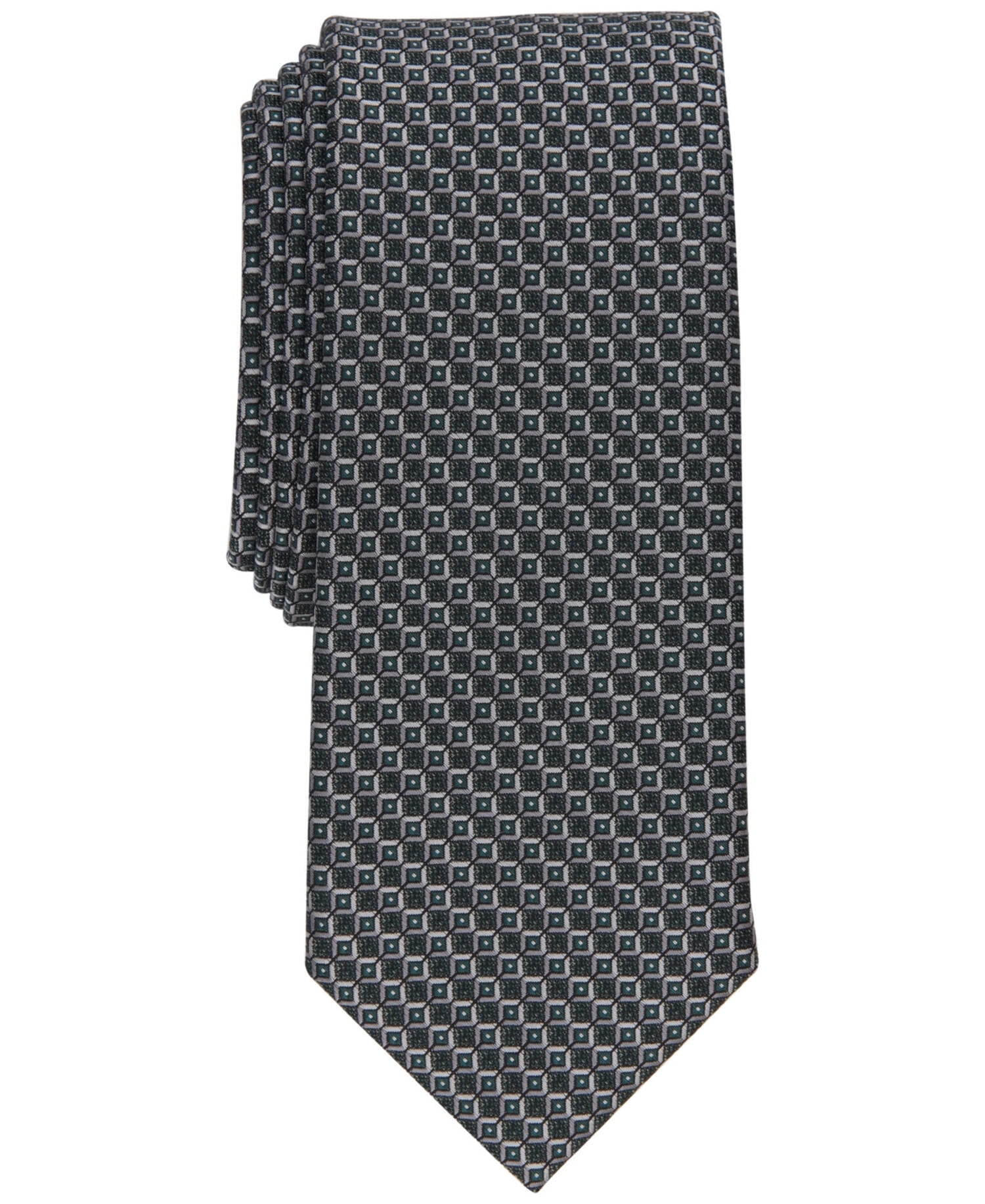 Alfani Men's Tindall Mini Medallion Tie Hunter Green Necktie - Walmart.com