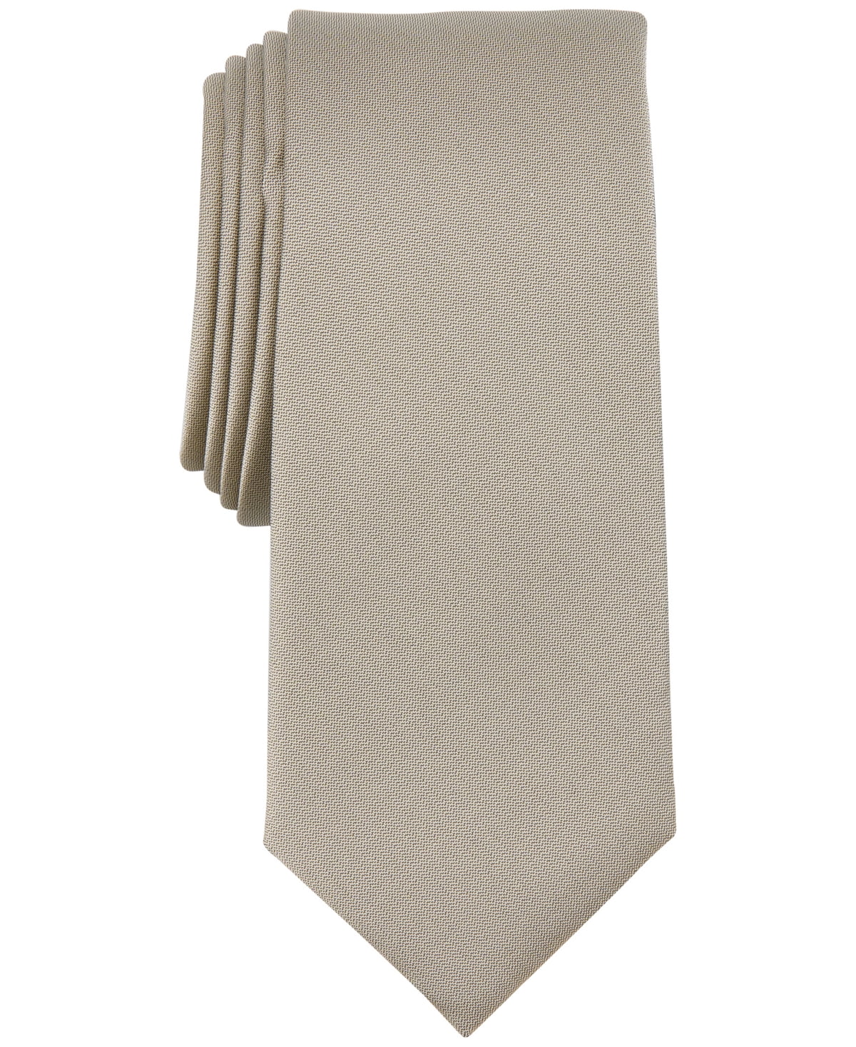 Alfani Mens Champagne Gold Necktie Solid Texture Slim Tie One Size ...