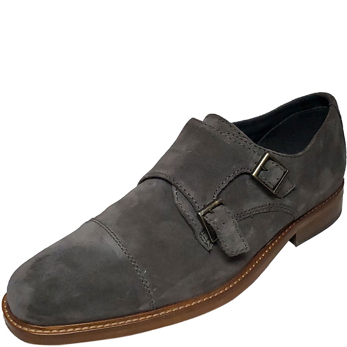 Alfani Mens Darius Monk-Strap Suede Grey Oxfords 8 M - Walmart.com
