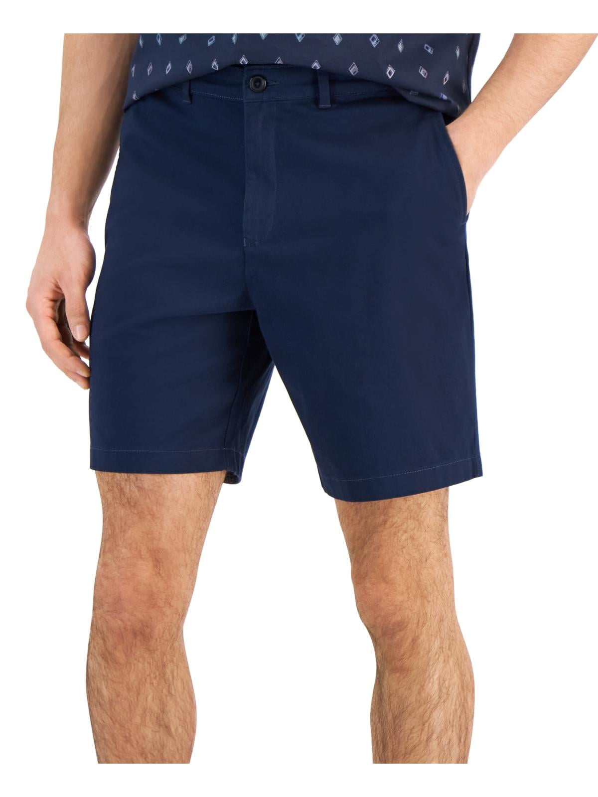 Alfani Mens Flat Front Solid Casual Shorts - Walmart.com