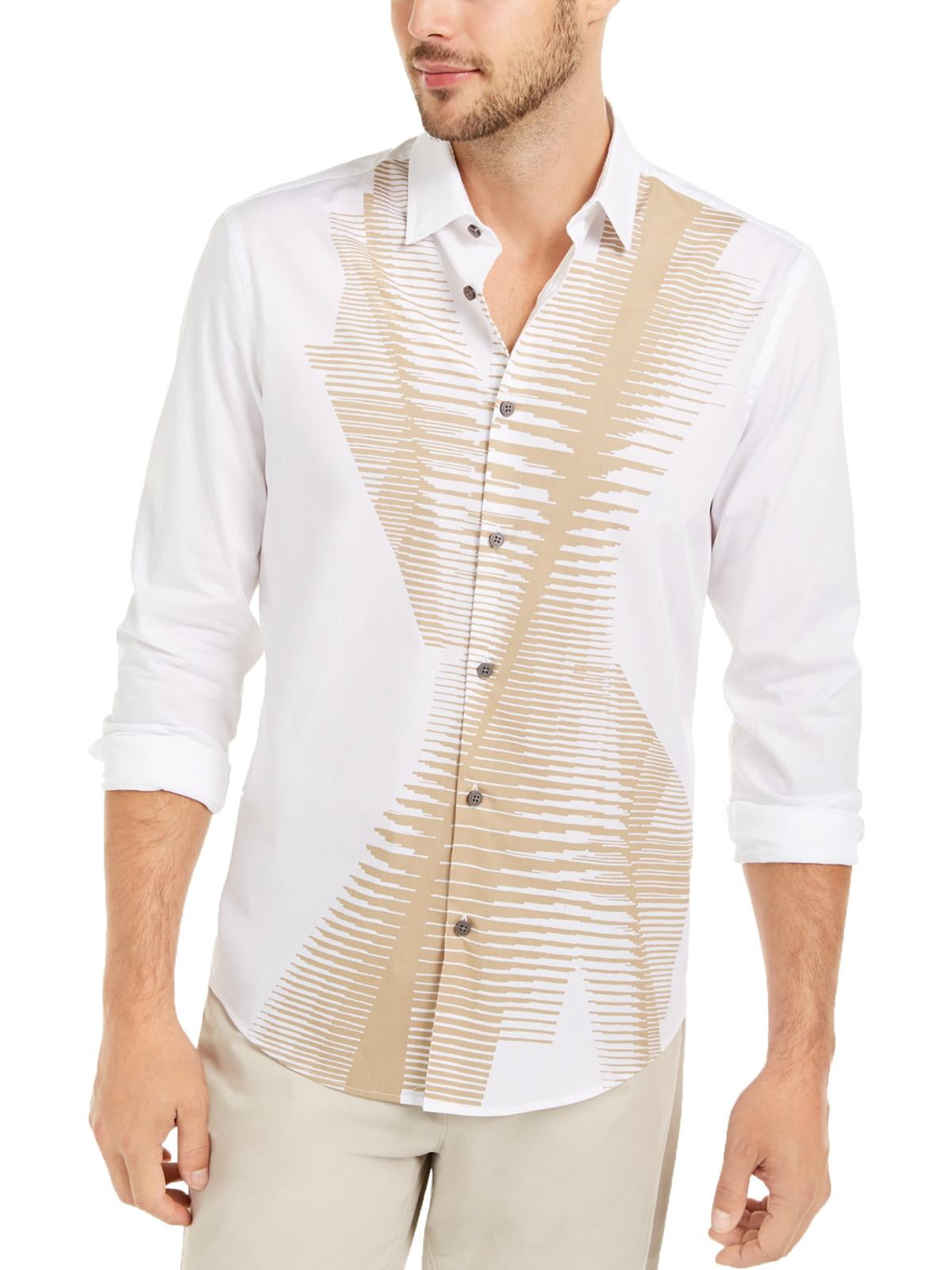 Alfani Mens Graphic Abstract Button-Down Shirt - Walmart.com