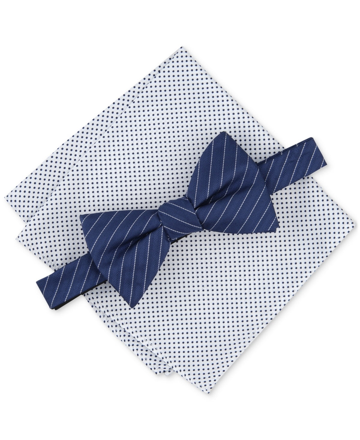 Alfani Mens Regular fit Bow Tie Necktie One Size Blue Ozark Striped ...