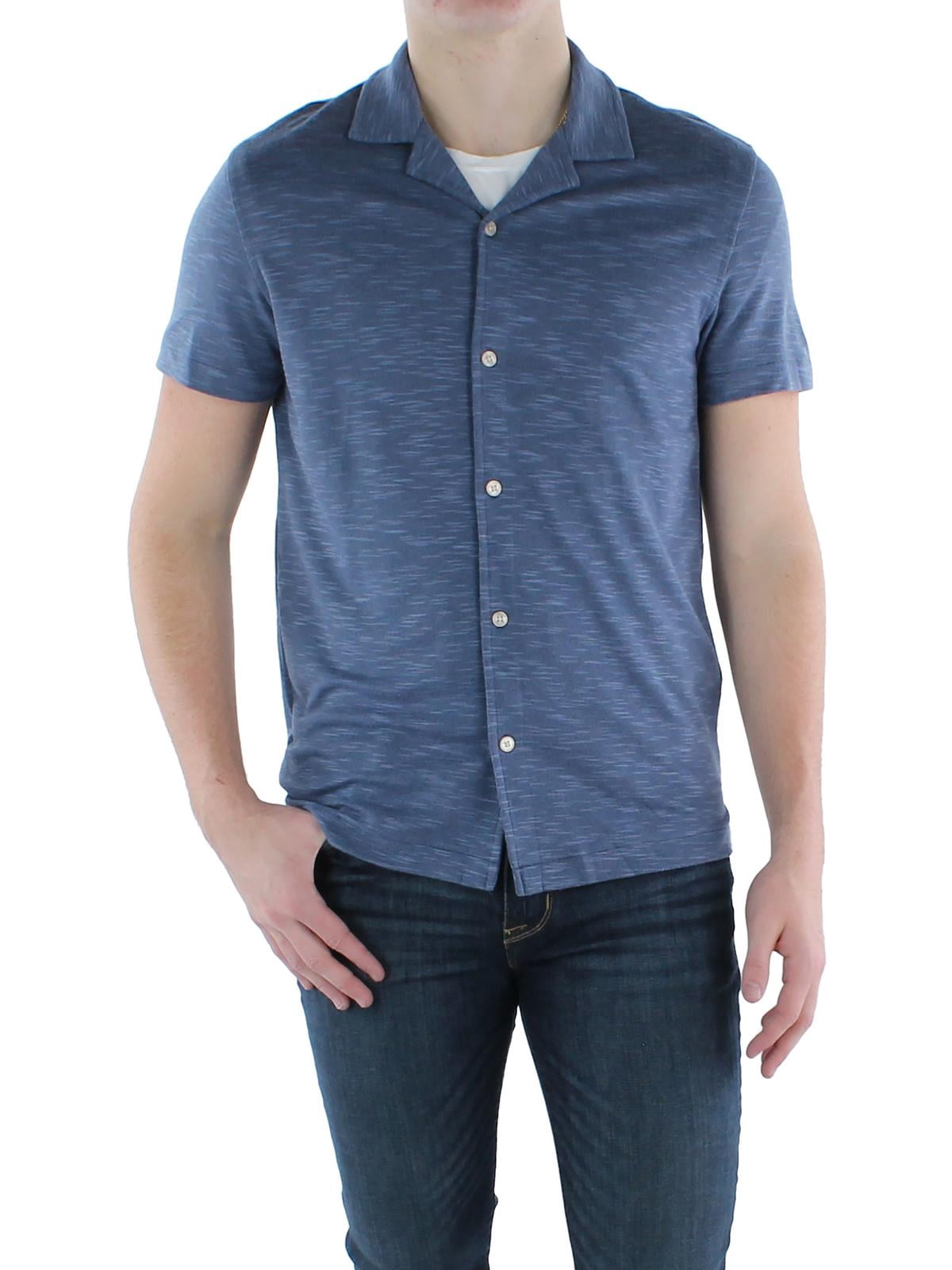 Alfani Mens Short Sleeve Stretch Button-Down Shirt - Walmart.com