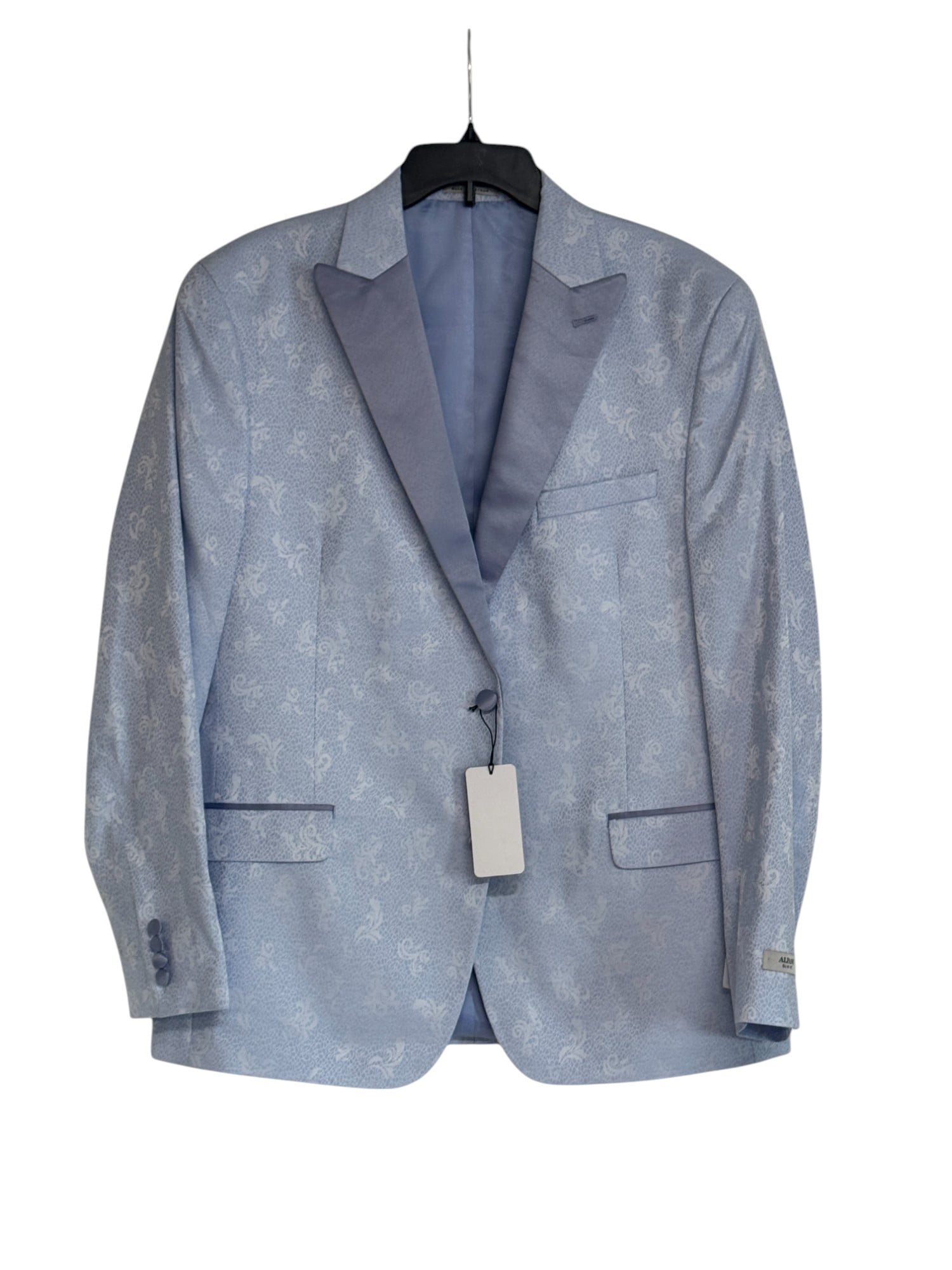 Alfani Mens Slim fit Sport Coat Blazer 46 L Light Blue Floral - Walmart.com