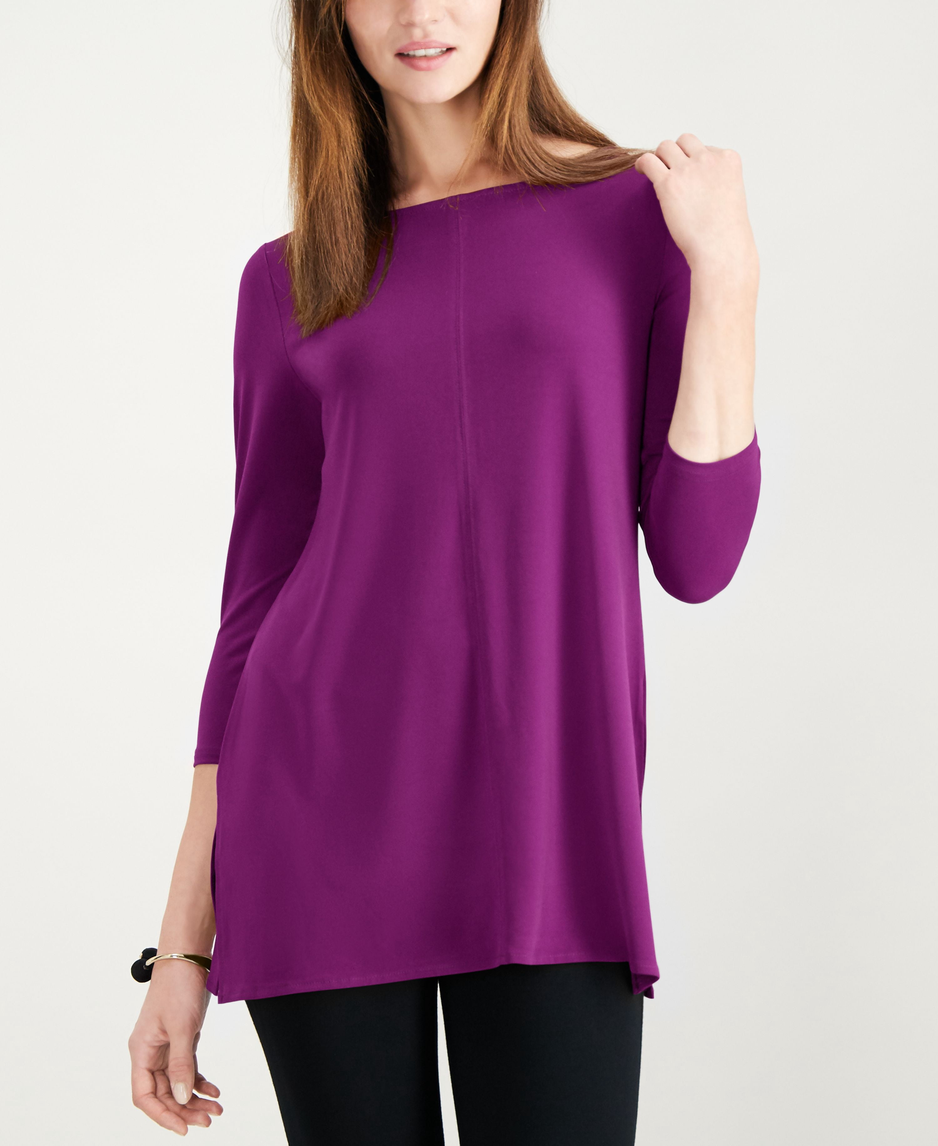Alfani Scoop-Neck Tunic Alf Fuchsia S - Walmart.com