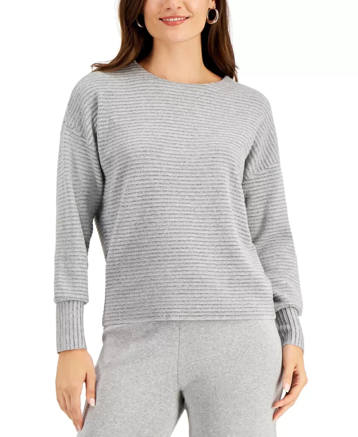 Alfani Shine-Striped Sweater - Walmart.com