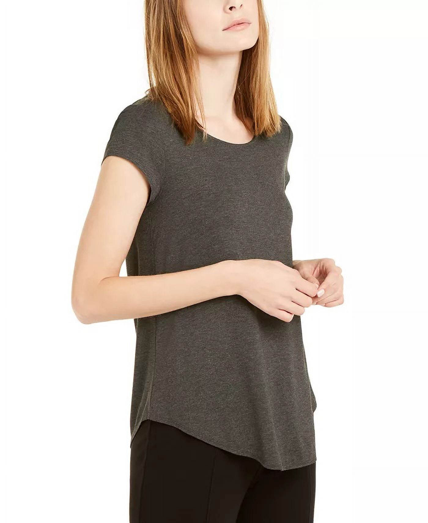 Alfani Women's Heathered T-Shirt Gray Size Large - Walmart.com