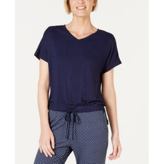 Alfani Women's Ribbed Top V-Neck Sleepwear Intimates Navy Ink XXXL ...