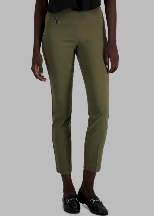 Alfani Women's Tummy-Control Pull-On Skinny Pants Burnt Olive Petite ...