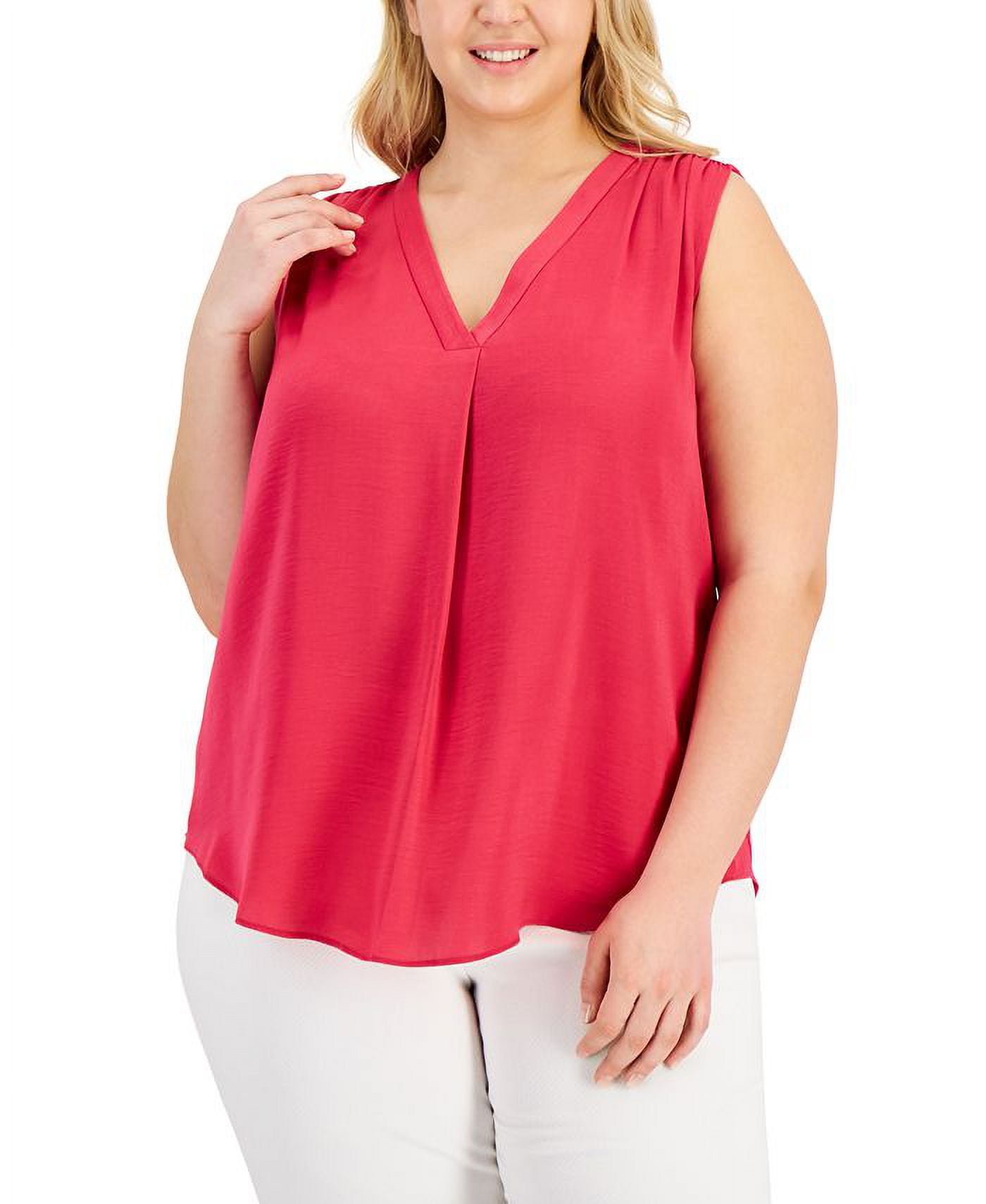 Alfani Women's V Neck Top Red Size 0X - Walmart.com