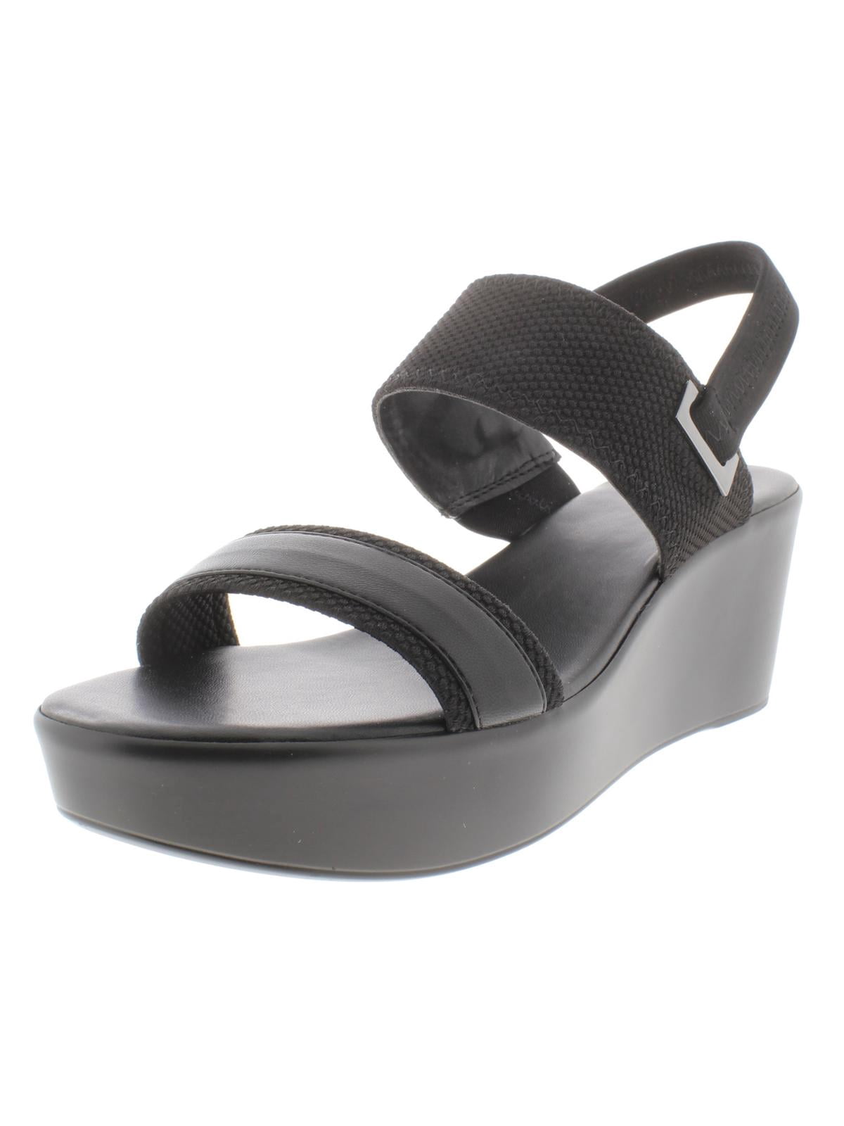 Alfani Womens Maybell Faux Leather Platform Wedges Black 6 Medium (B,M ...