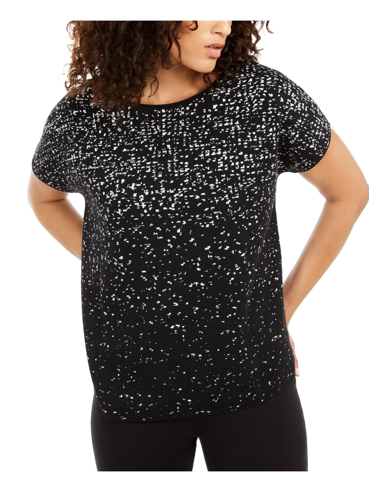 Alfani Womens Printed Wide Neck Top - Walmart.com
