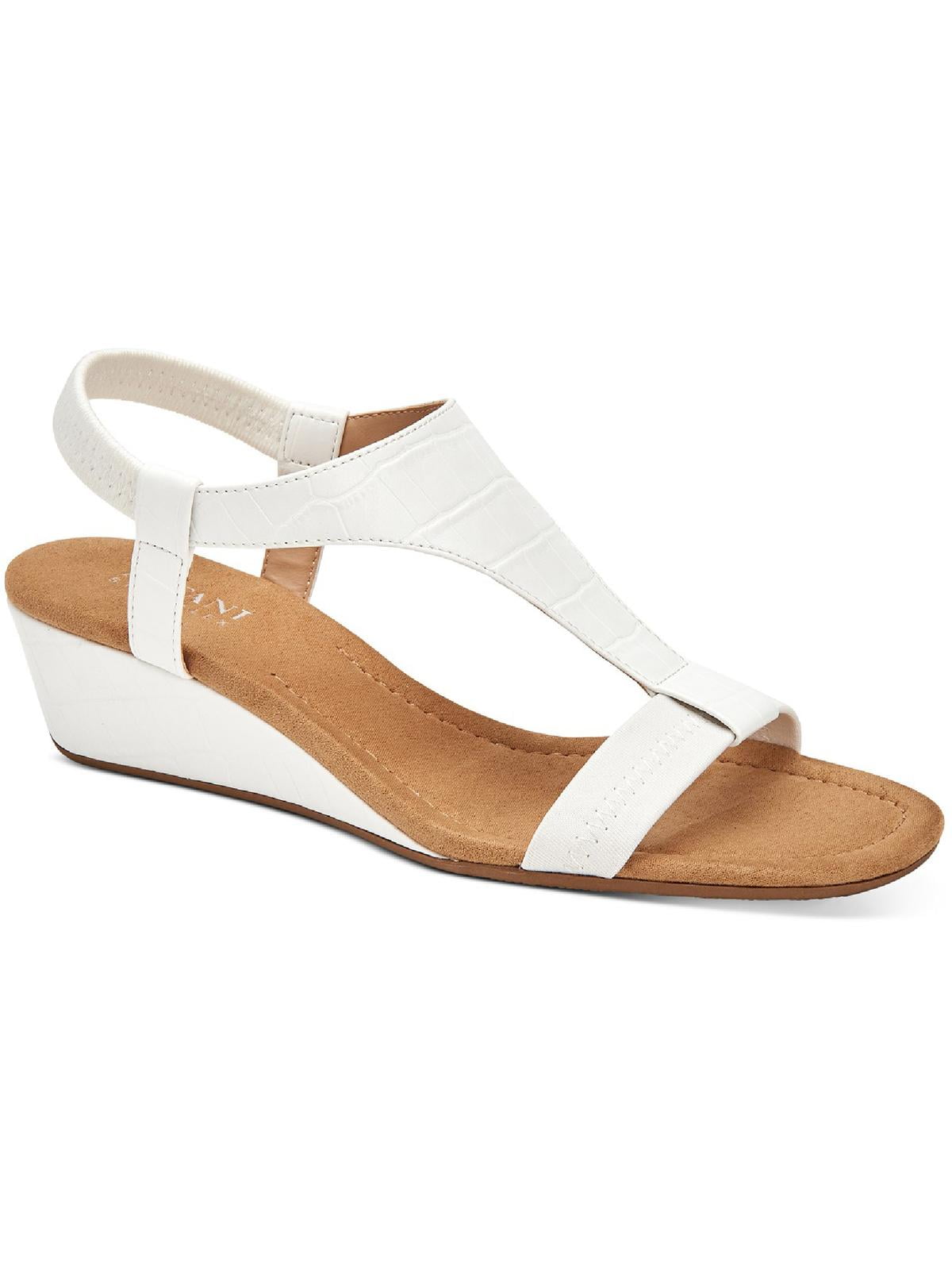 Alfani Womens Vacanza Faux Leather Wedge Sandals - Walmart.com