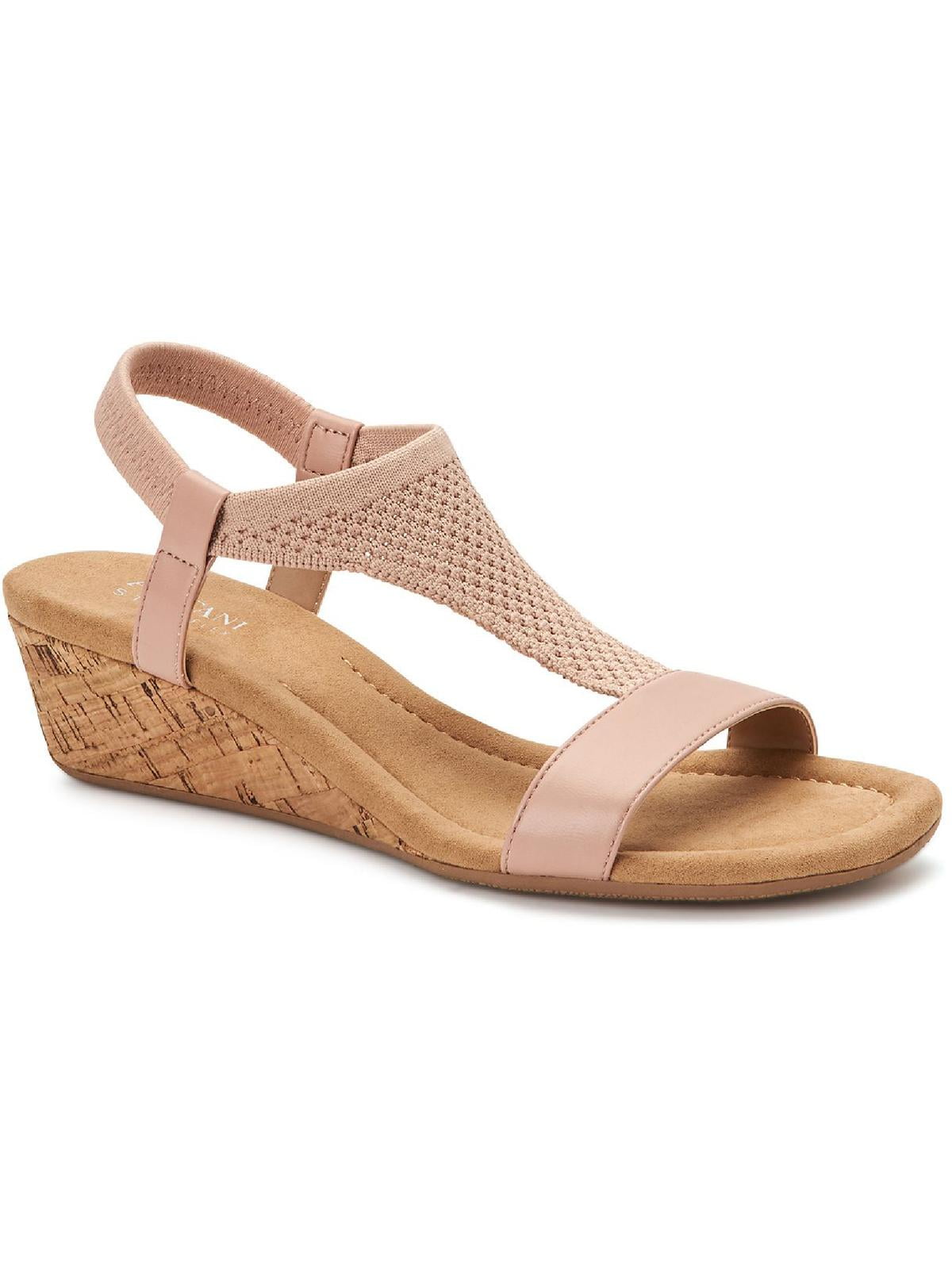 Alfani Womens Vacanzaa Faux Leather T-Strap Wedge Sandals - Walmart.com