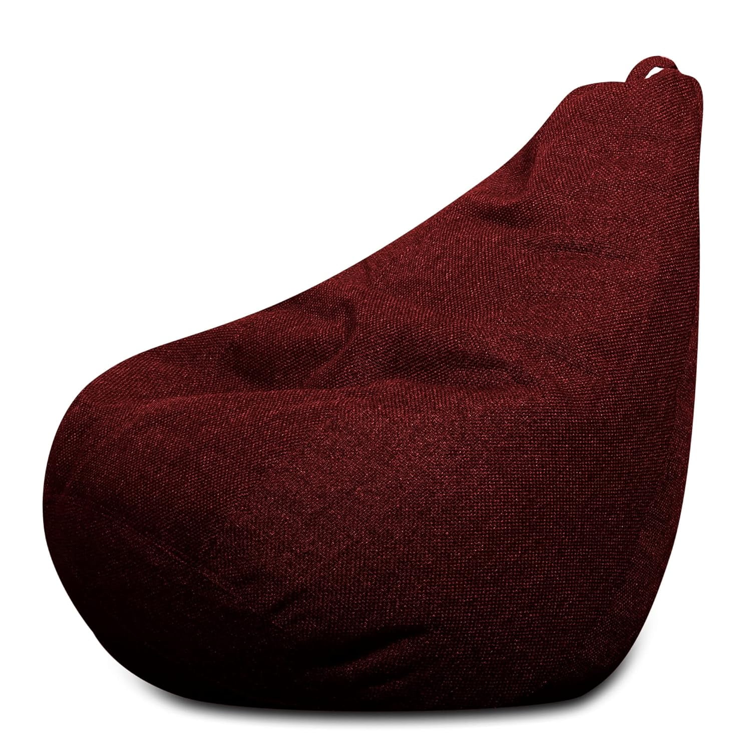 Alfanso ORGANIX Collection Classic Bean Bag XXXL Size Crimson Red Color in Organic Jute Fabric ...
