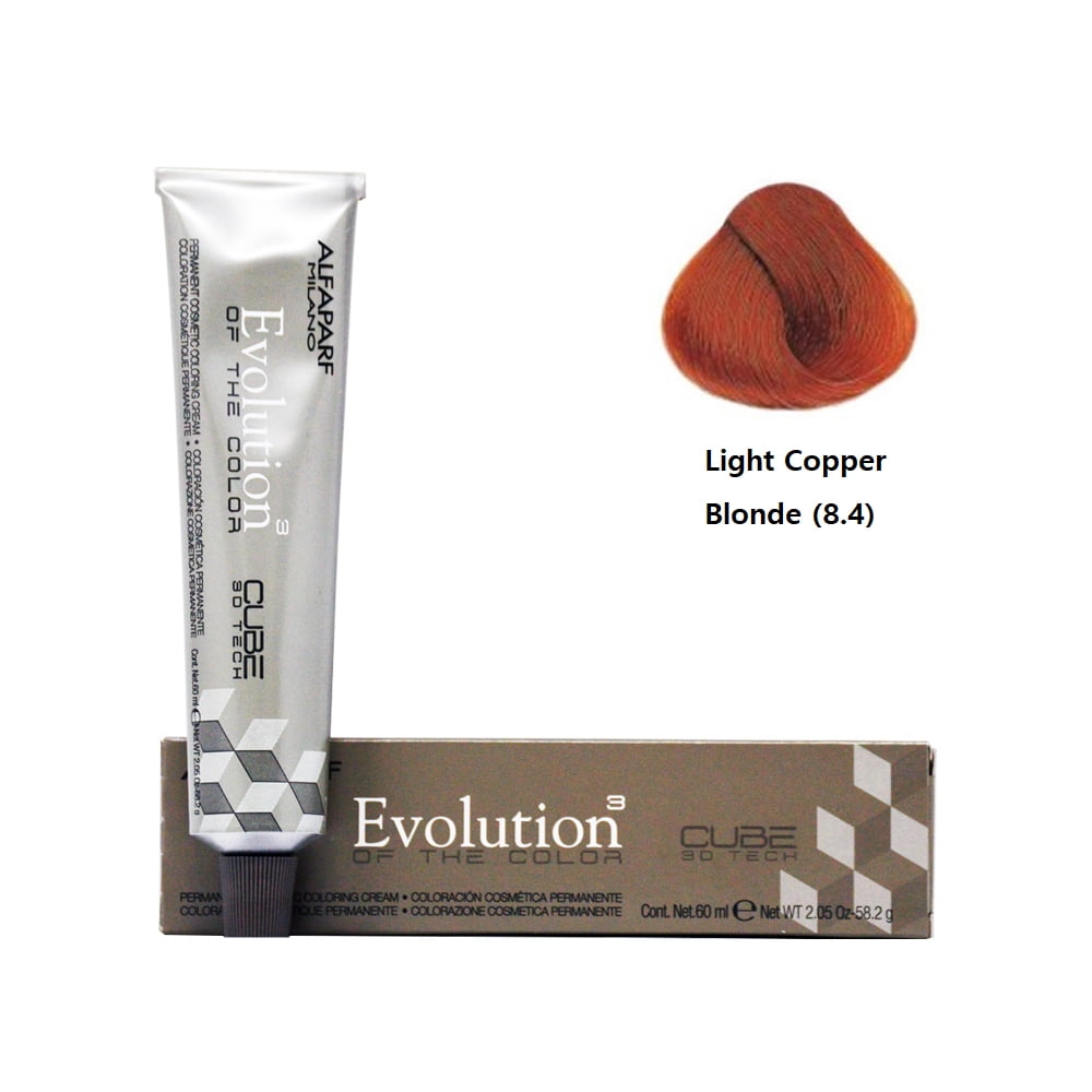 Alfaparf Evolution Permanent Hair Color Cream - Light Copper Blonde (8. ...