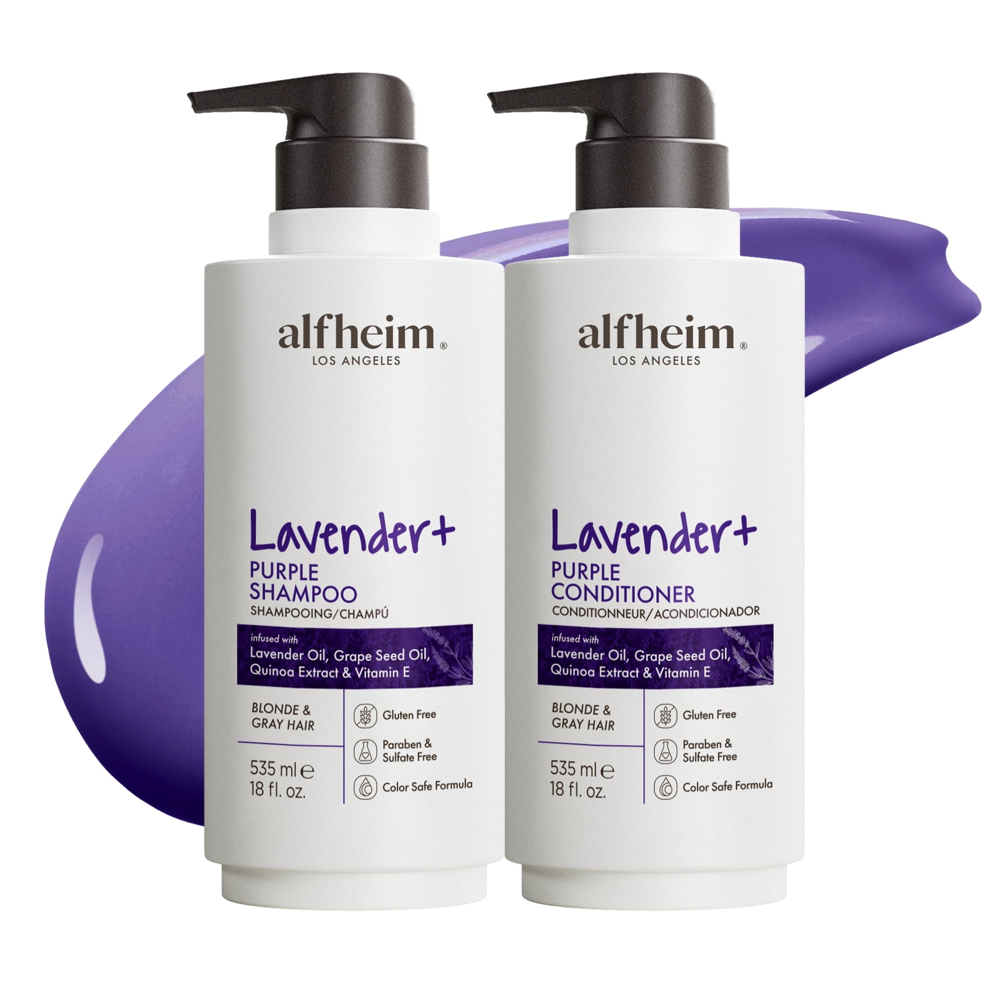 Alfheim Lavender+ Purple Shampoo & Conditioner Set 18oz*2 – Neutralizes ...