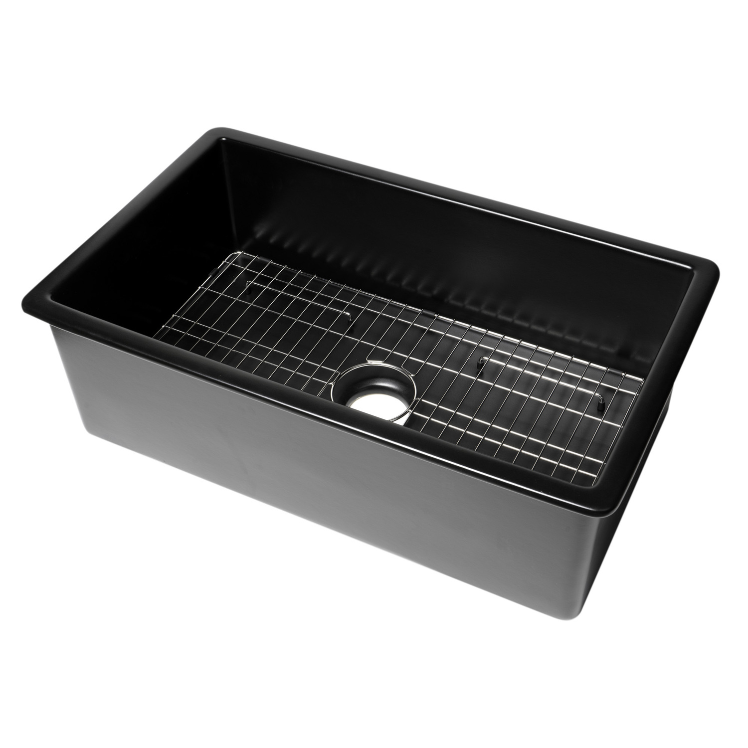 ALFI brand Black Matte 32" x 19" Single Bowl Fireclay Undermount / Drop ...