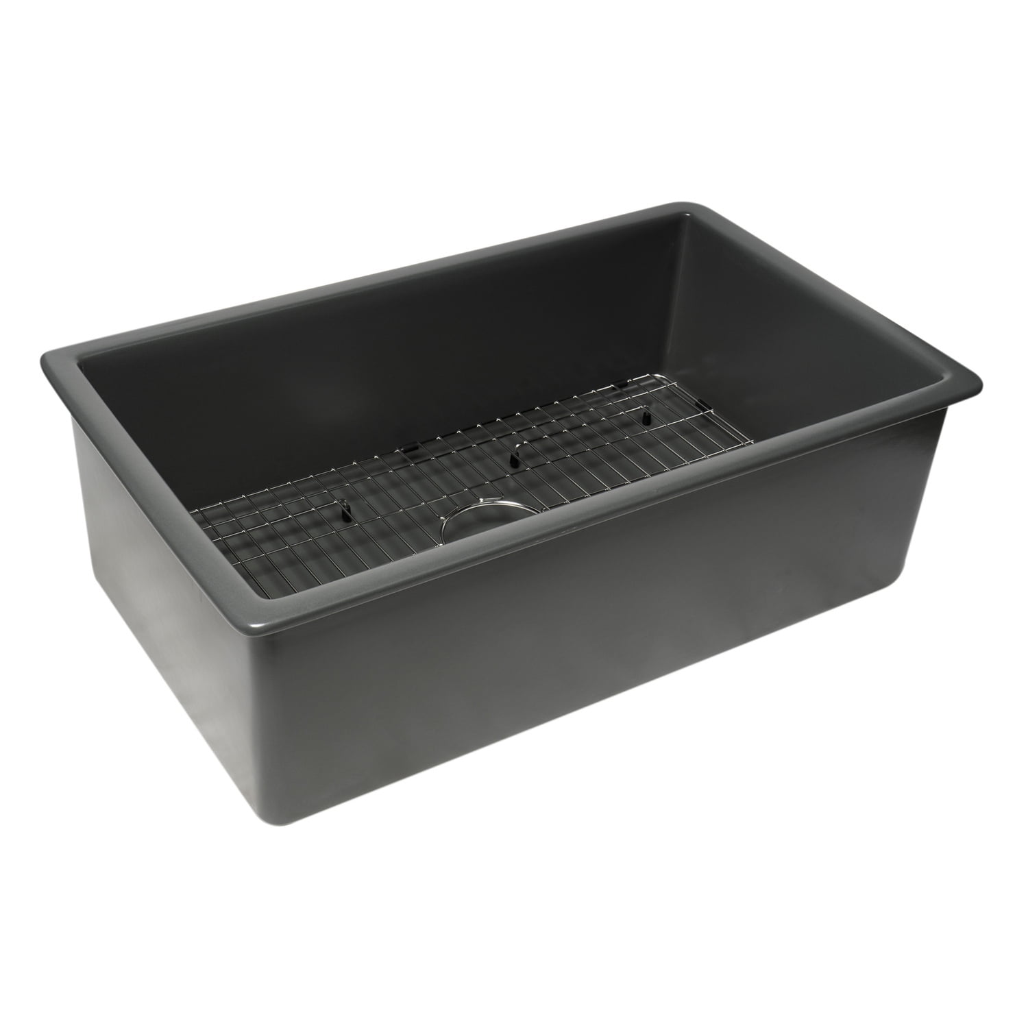 ALFI brand Grey Matte 32" x 19" Single Bowl Fireclay Undermount / Drop ...