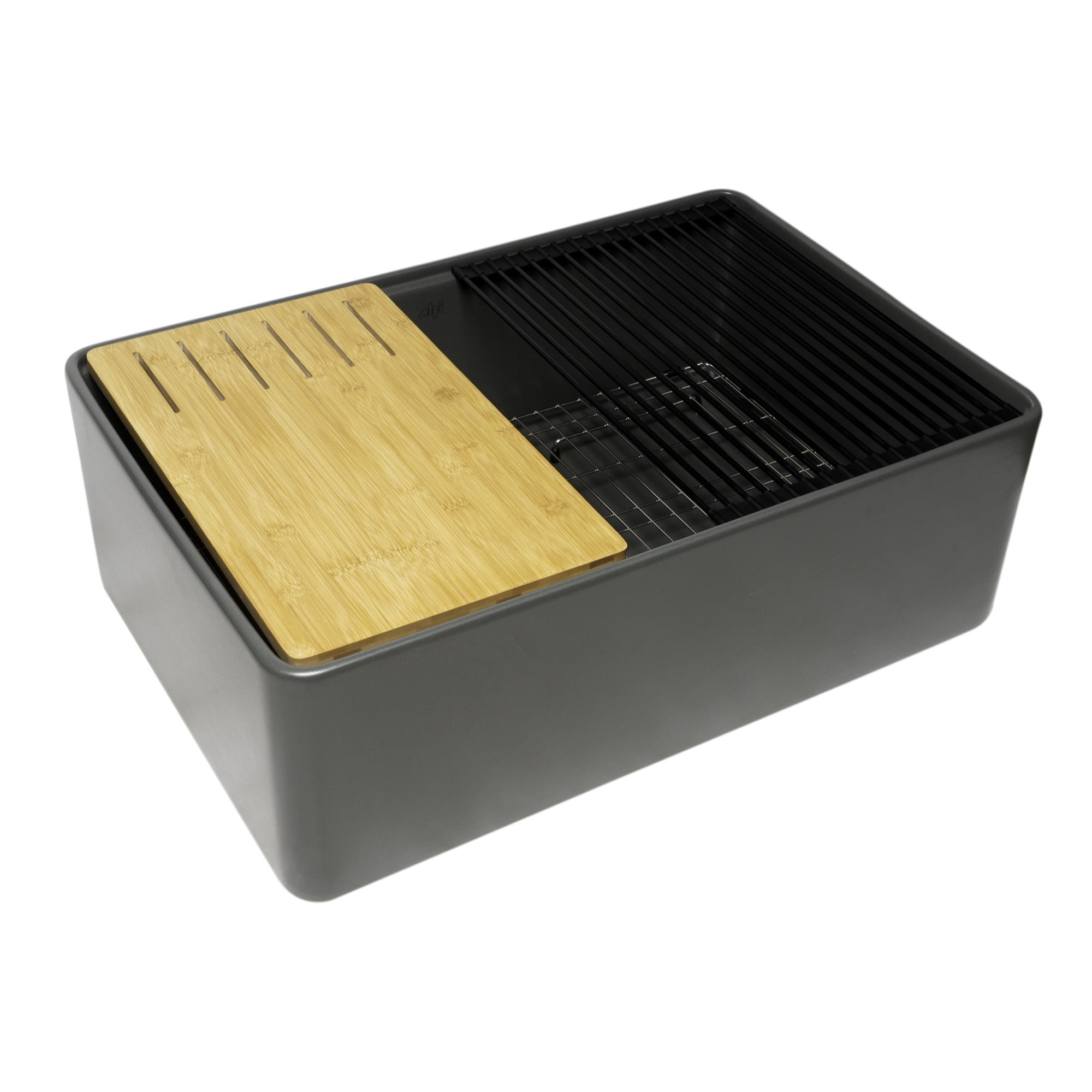 ALFI brand ABFS3020-GM Grey Matte Workstation 30" x 20" Single Bowl ...