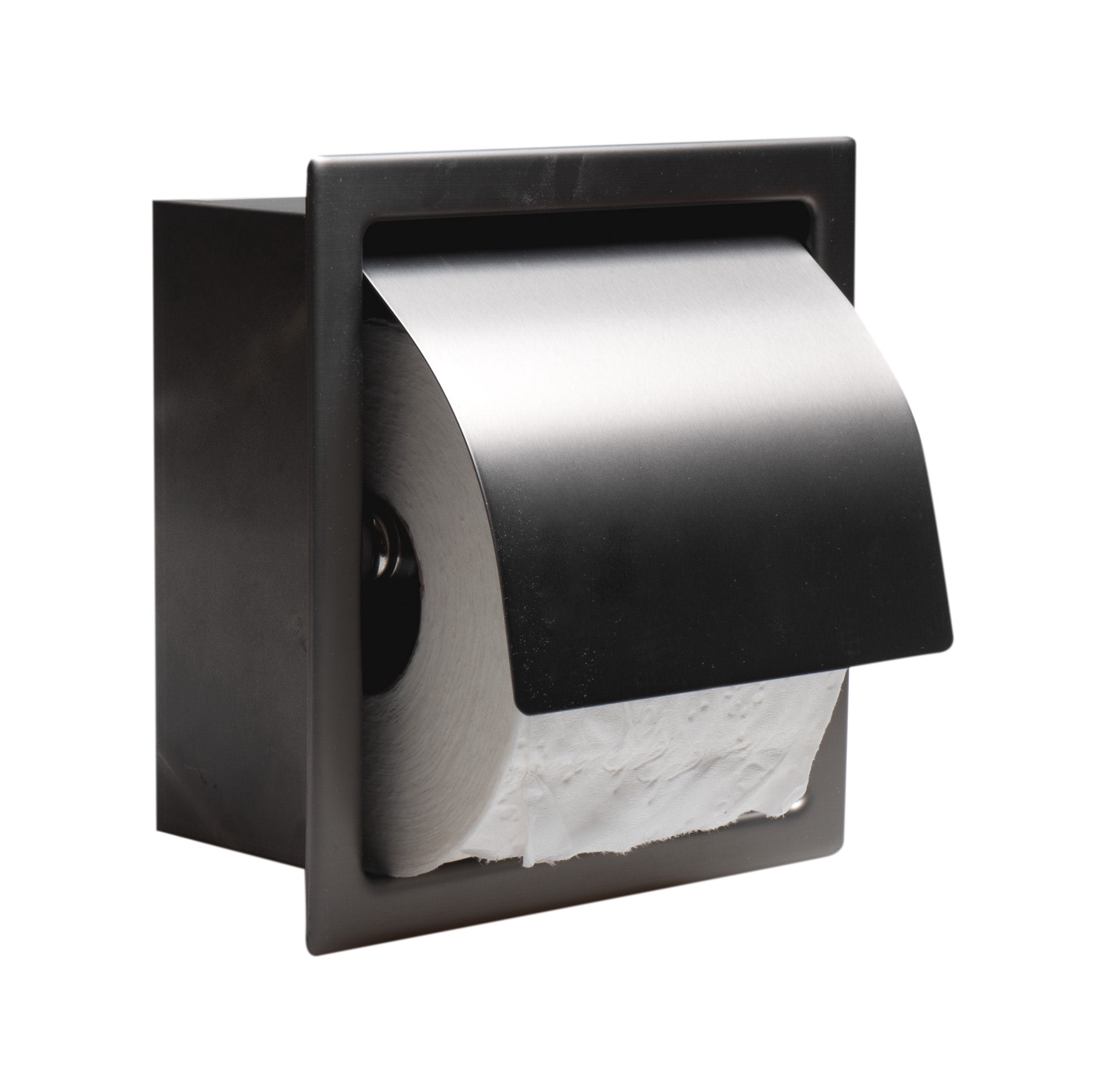 ALFI brand ABTPP77-BB PVD Brushed Black Stainless Steel Recessed Toilet ...