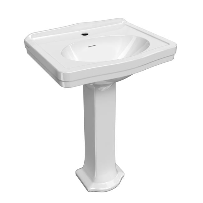 Whitehaus 23" Traditional Pedestal Sink with an Integrated Oval Bowl ...