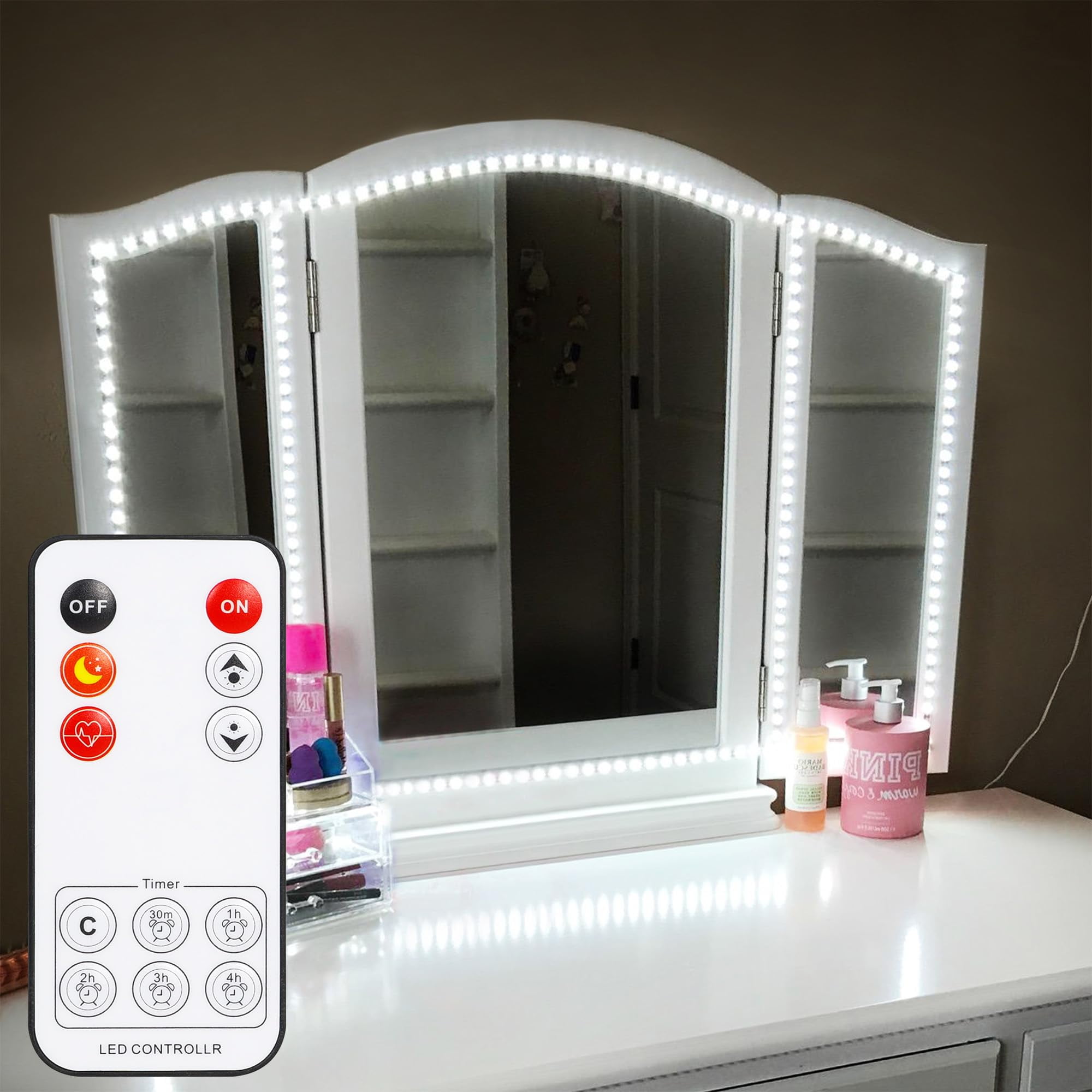 Alficedo LED 13ft Vanity Mirror Lights Kit, 240 LEDs Strip Make-up ...