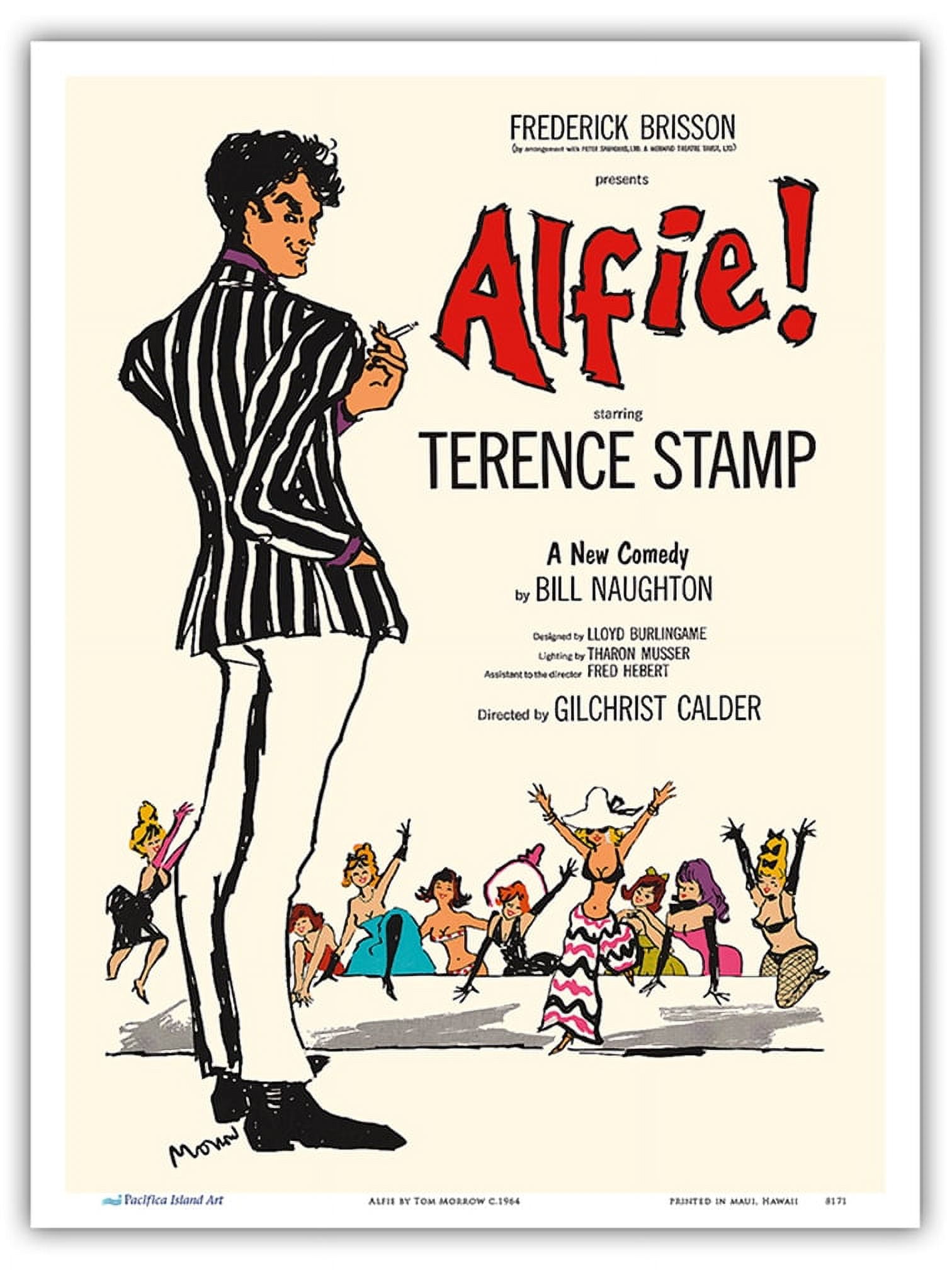 Alfie - Starring Terence Stamp - Vintage Broadway Poster by Tom Morrow ...