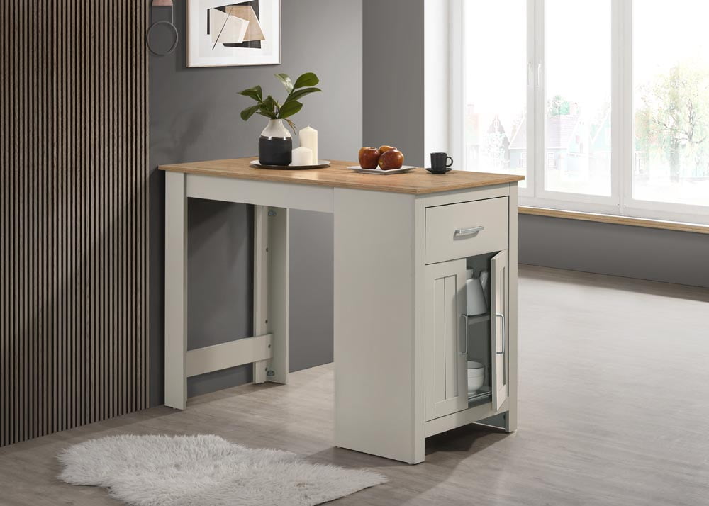 Alfonso 47" Light Gray Small Space Counter Height Dining Table with ...