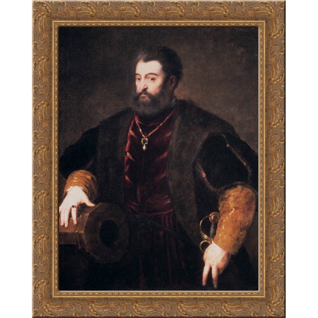 Alfonso I d'Este, Duke of Ferrara 24x20 Gold Ornate Wood Framed Canvas ...