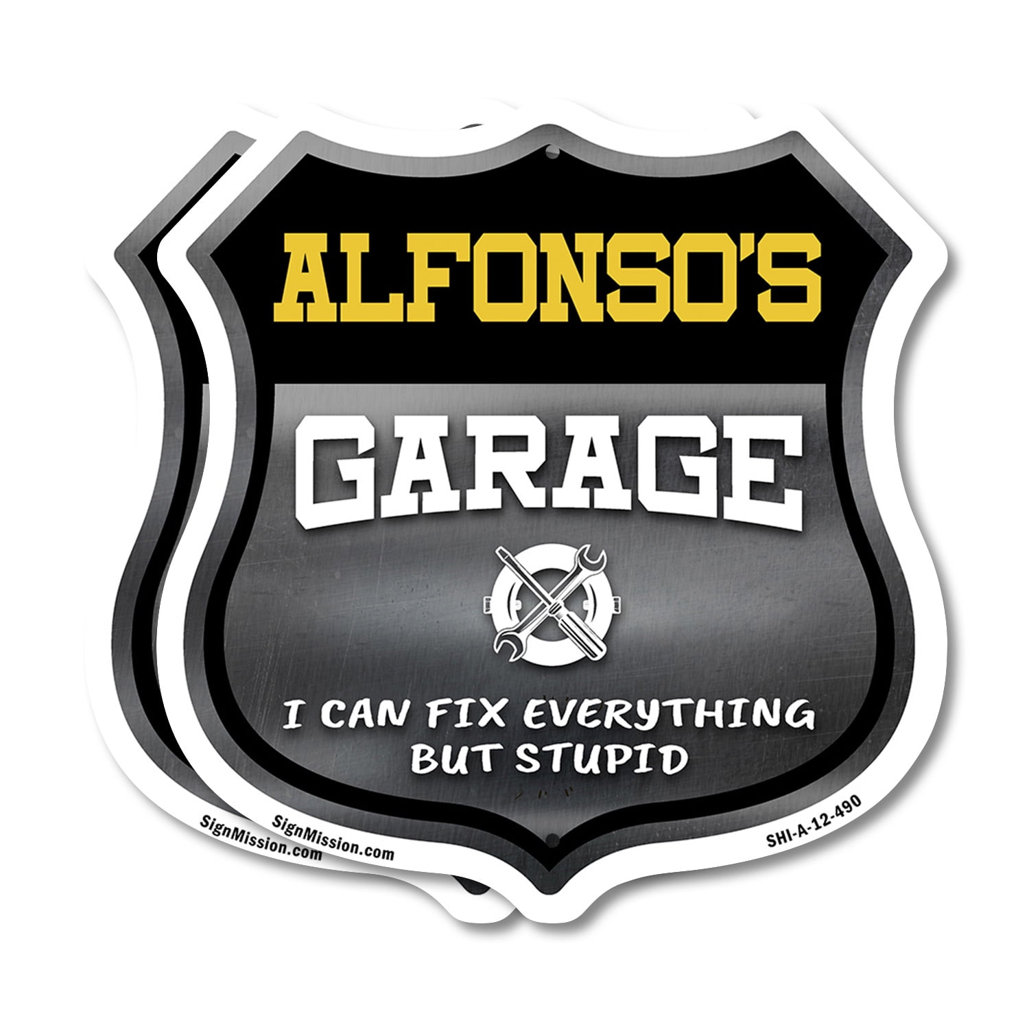 Alfonso's Garage I Can Fix Everything But Stupid (2 Pack) 12 inch X 12 ...