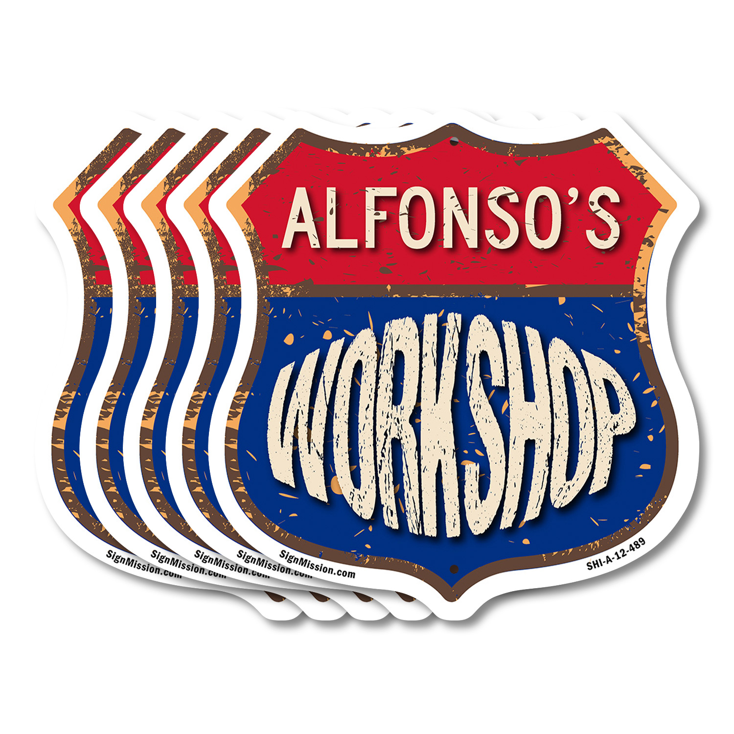 Alfonso's Workshop (5 Pack) 12 inch X 12 inch Shield-Shaped Rust-Free ...