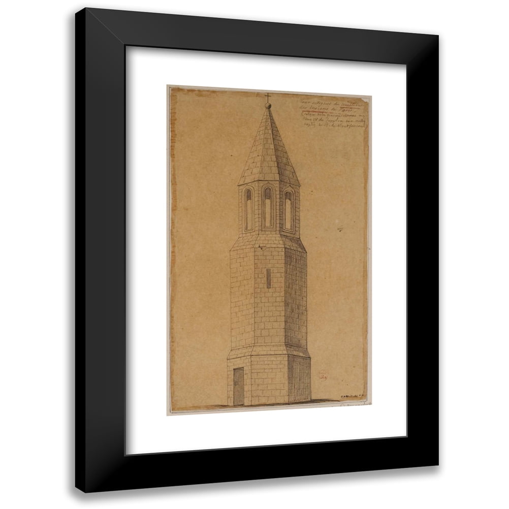 Alfred Bonnardot 10x14 Black Modern Framed Museum Art Print Titled - Octagon Tower of the ...